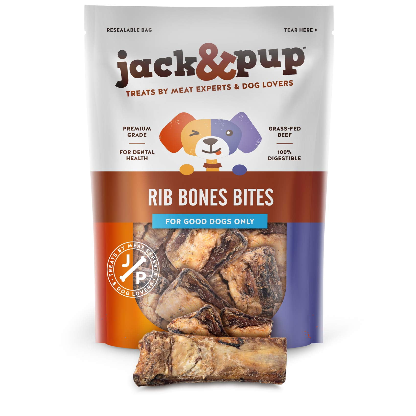 Jack&Pup Rib Bones AJH3 for Dogs | All Natural Beef Rib Bones for Dogs ...