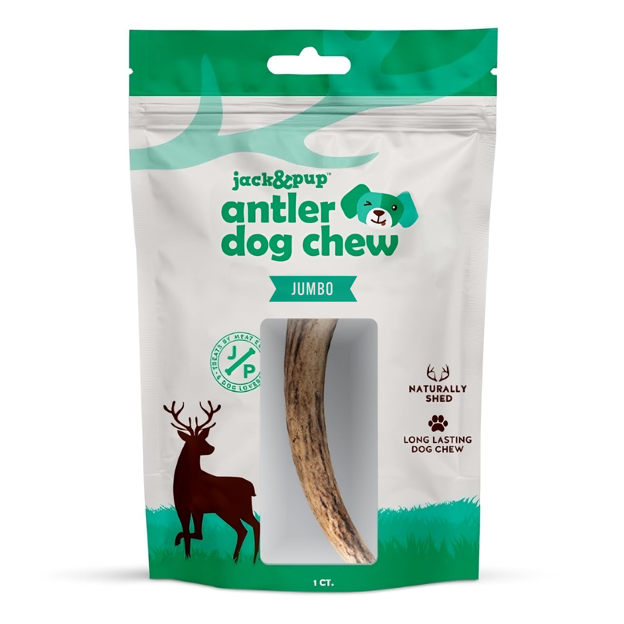 Jack&Pup Whole Elk Antlers for Dogs Large | Naturally Shed Rawhide Free ...