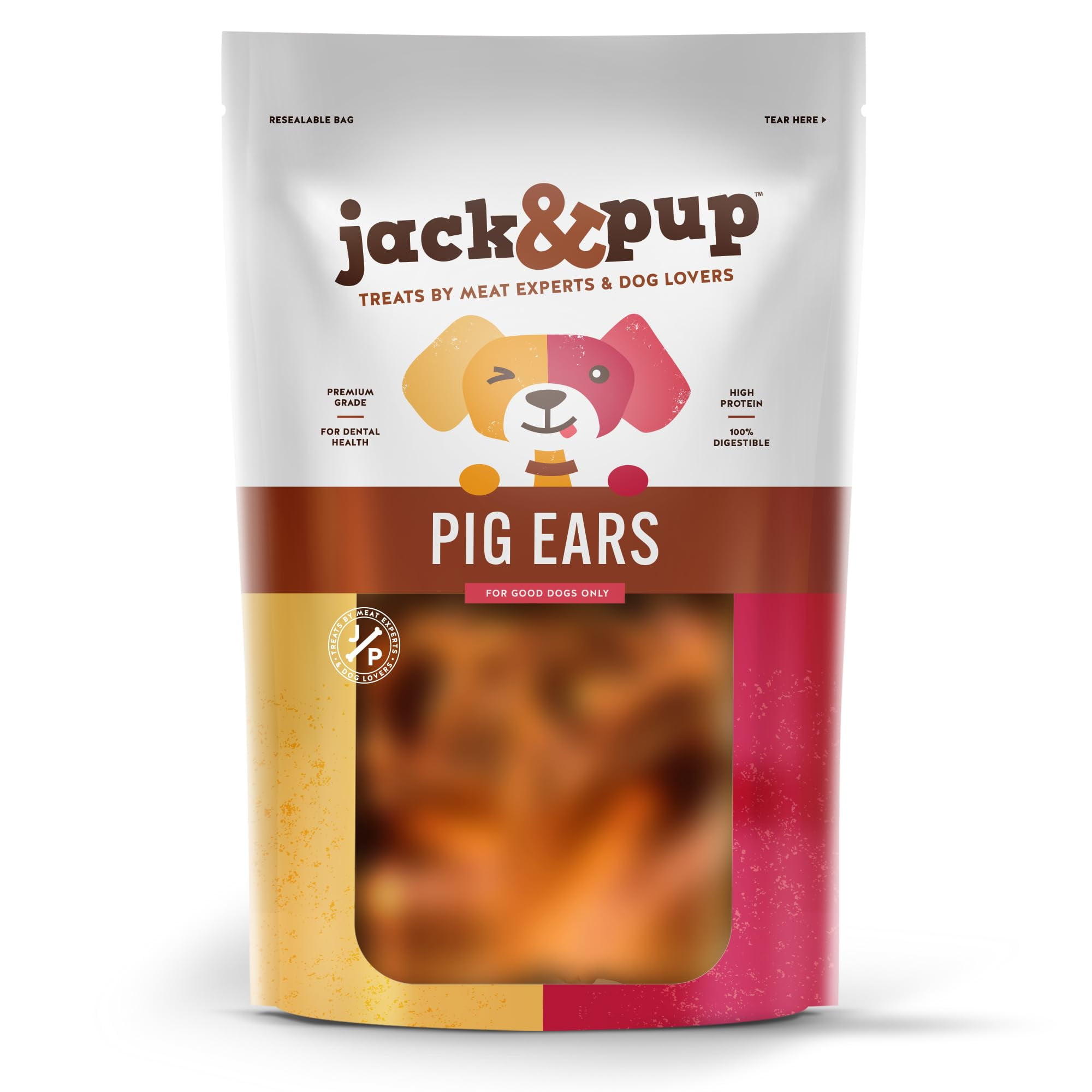 Jack&Pup Whole Pig Ears TMA2 for Dogs - Extra Thick Large Pigs Ears ...
