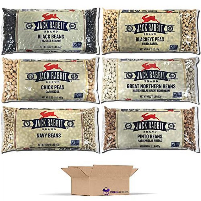 Jack Rabbit Bean Variety Pack Includes Black, Blackeye, Chick Pea ...