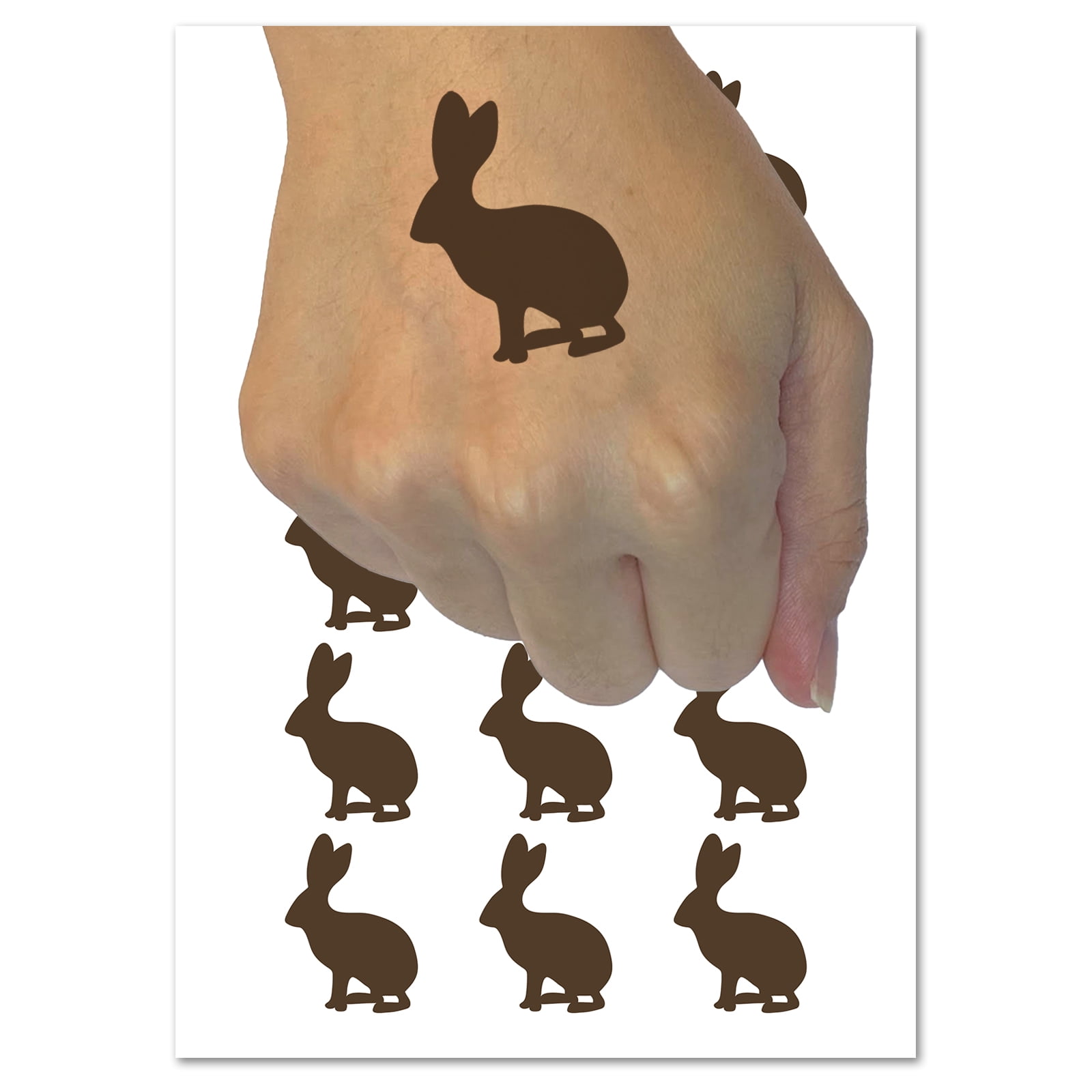 Jack Rabbit Silhouette Water Resistant Temporary Tattoo Set Fake Body ...