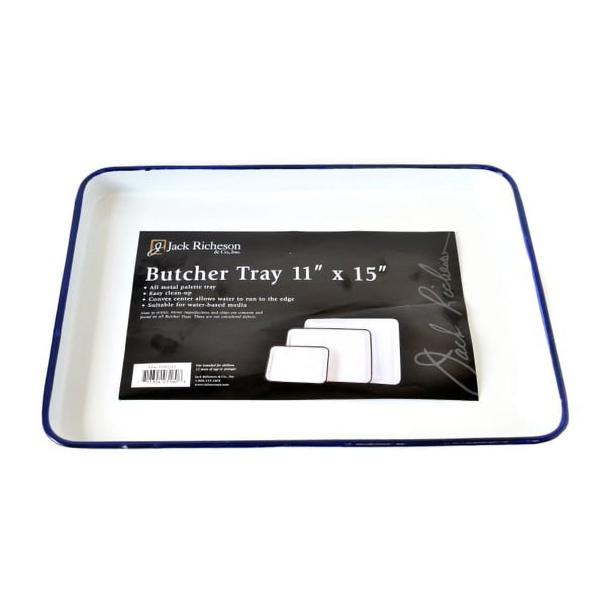 Jack Richeson Oblong Butcher Trays, Steel, Reusable, 11" x 15", White ...