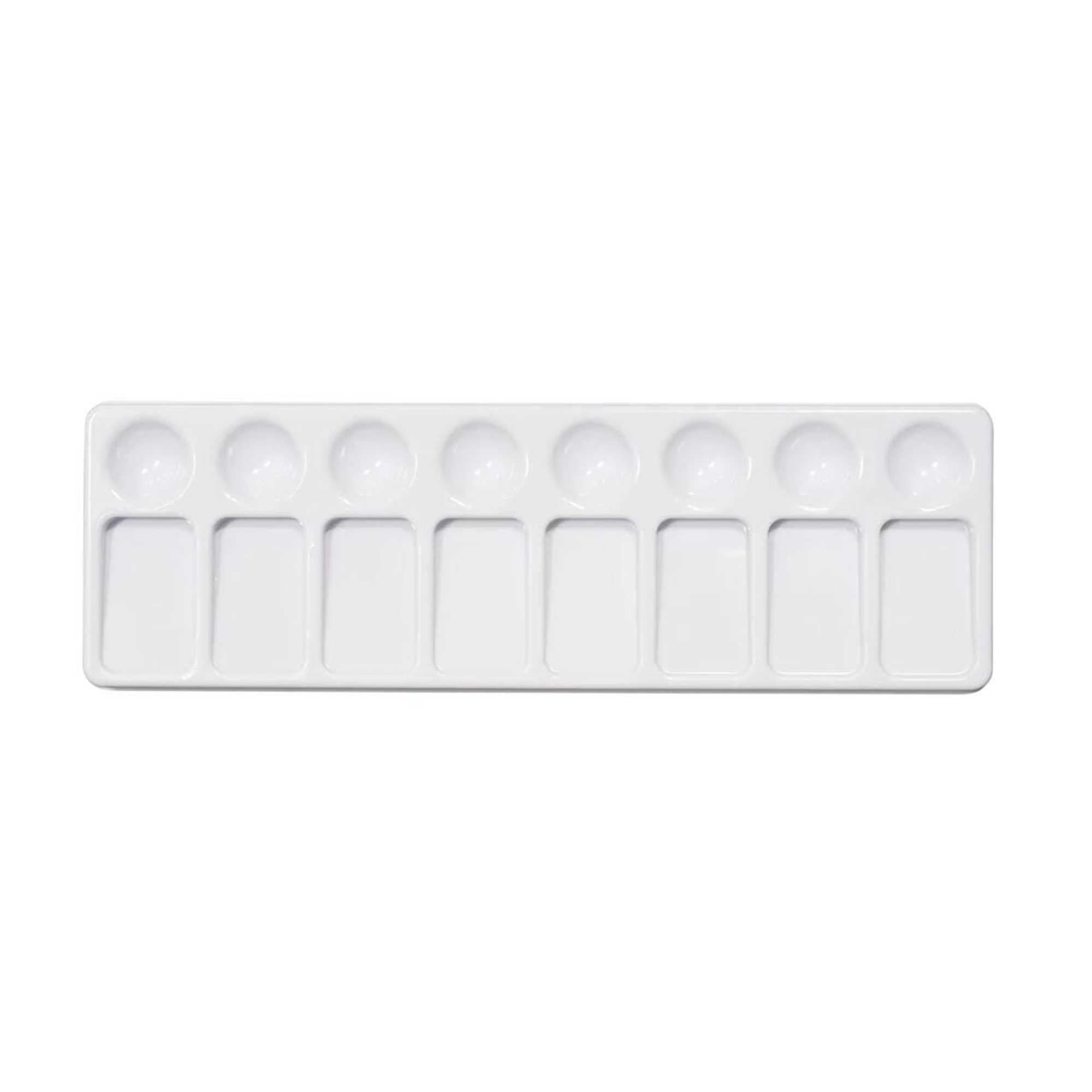 Jack Richeson Plastic Slant Palette, 4 X 12 in, 8 Wells, White ...