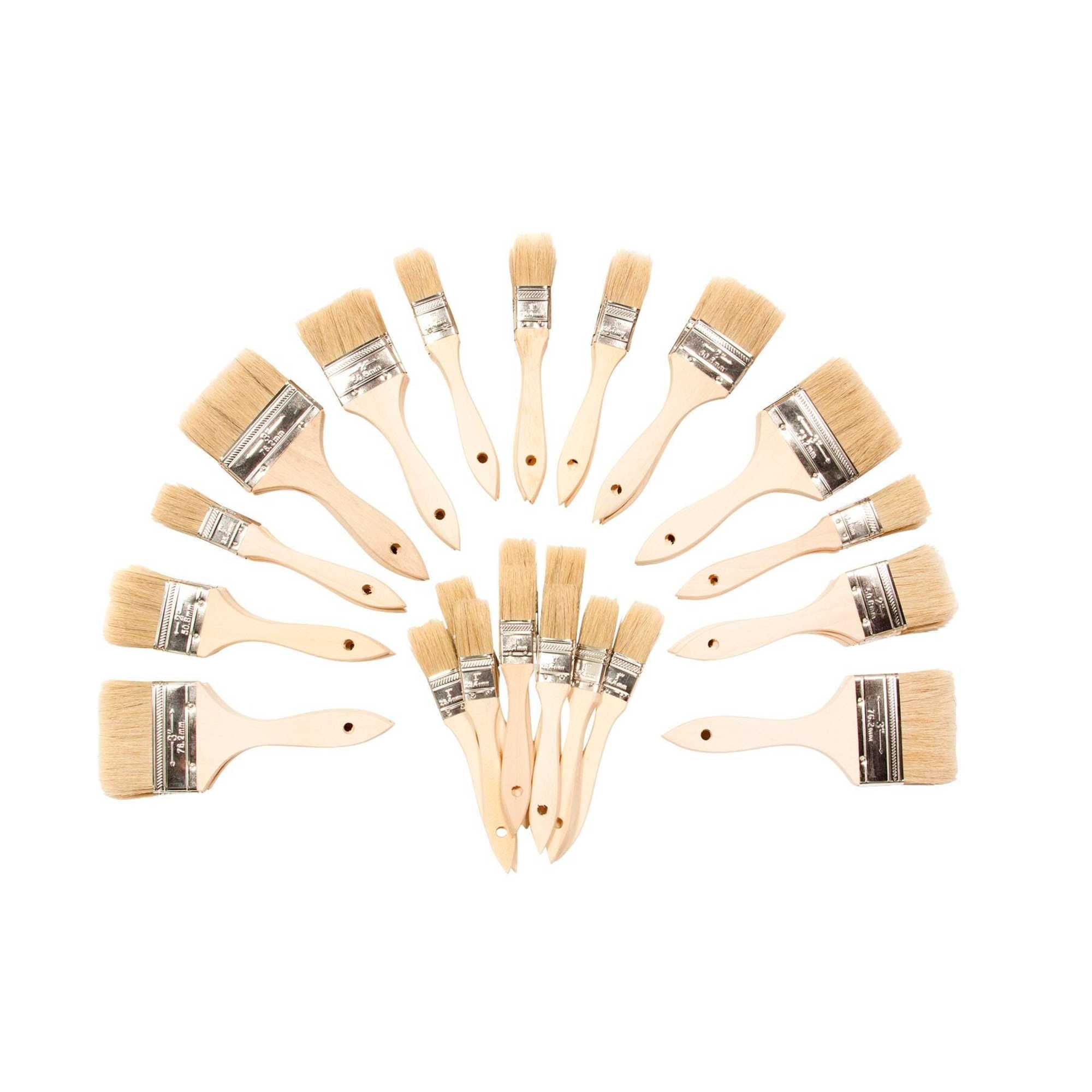 Jack Richeson Utility White Bristle Brushes Assortment, Flat Type, Assorted Sizes , Set of 48 ...