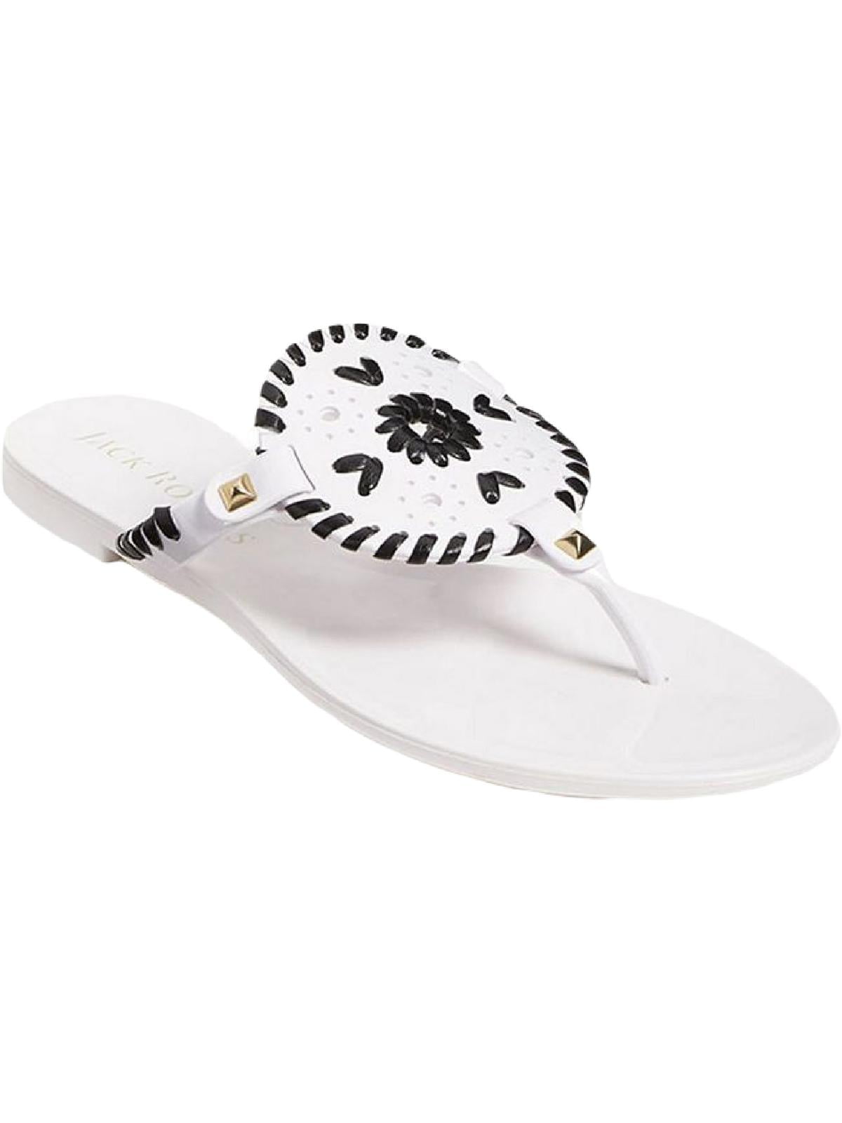 Jack Rogers Womens Georgica Jelly Embroidered Laser Cut Thong Sandals ...