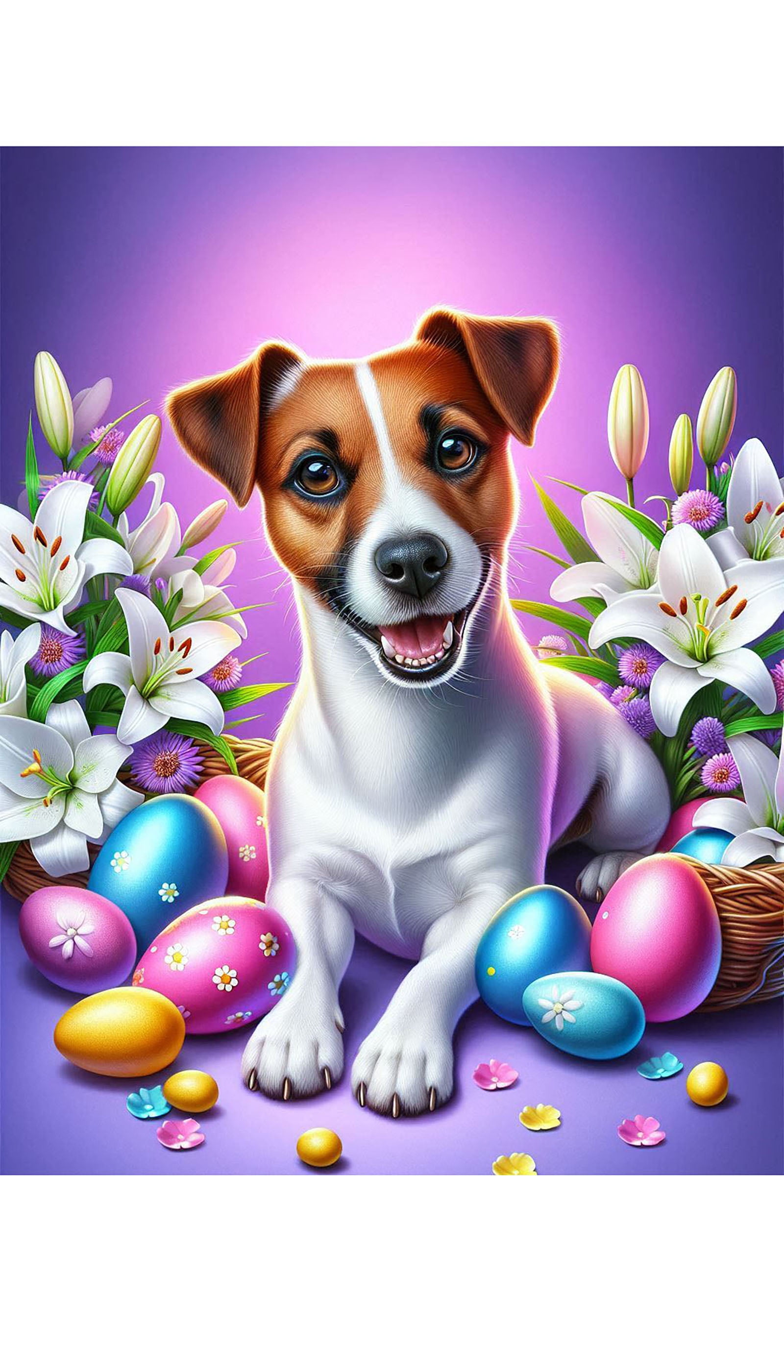 Jack Russell - Best of Breed DCR Easter Holiday Outdoor Garden Flag Mailbox Flag 12" x 17 ...
