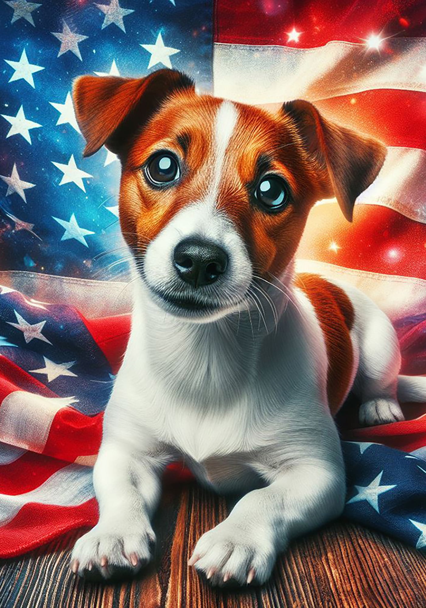 Jack Russell - Best of Breed DCR Patriotic I House Flag - Walmart.com