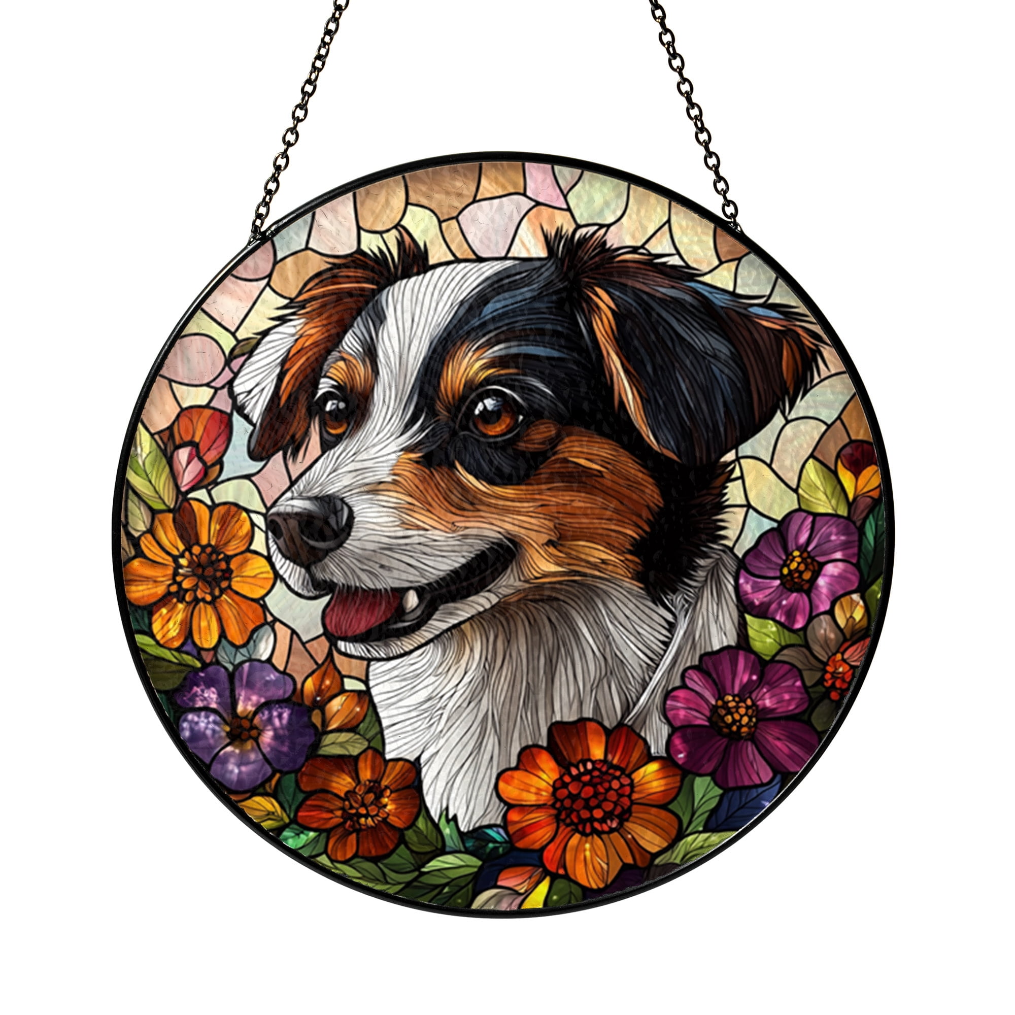 Jack Russell Dog Stained Glass Style Suncatcher, Window Hanging Decor ...
