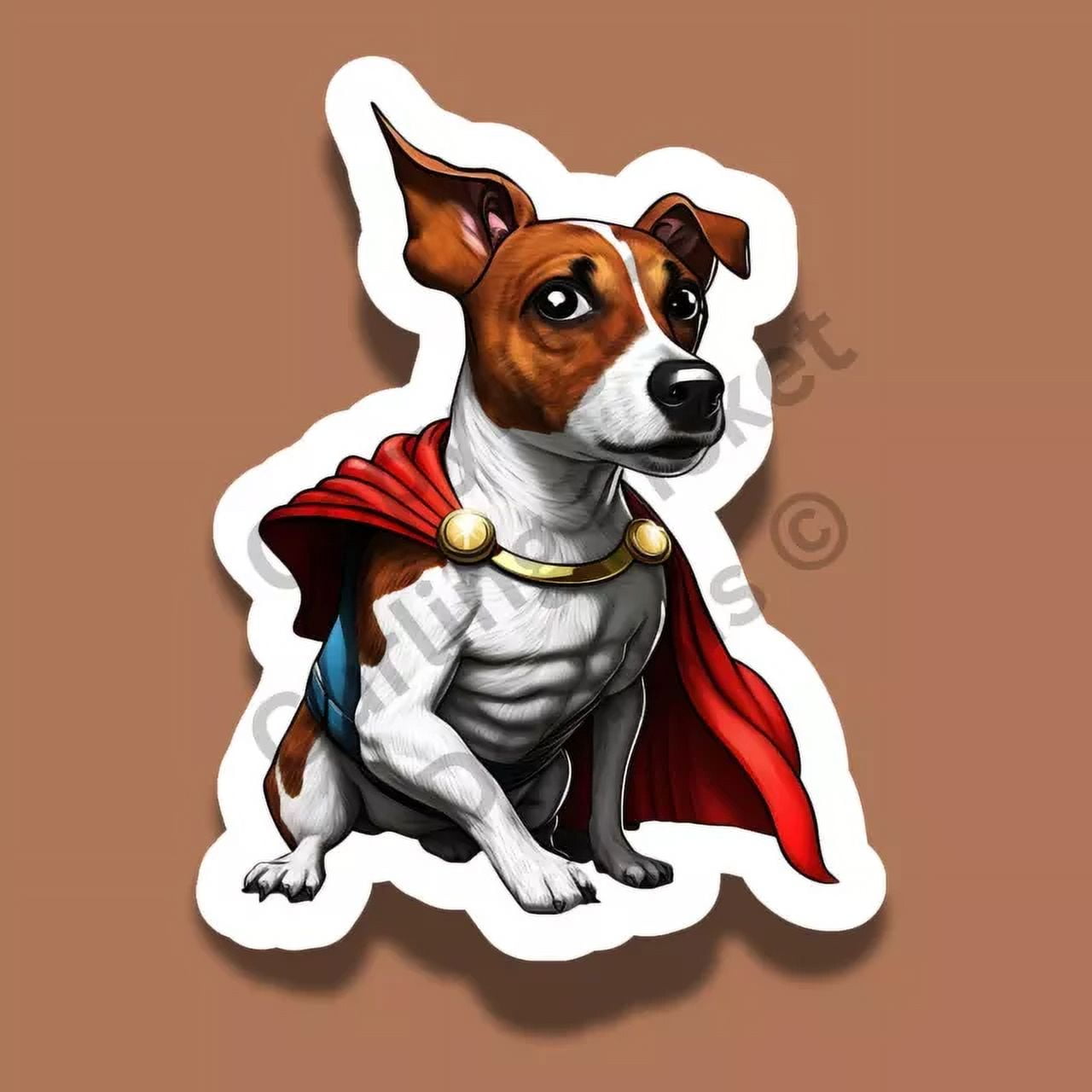 Jack Russell Dog Superhero Breed Hero Sticker Phone Decal Water Bottle ...