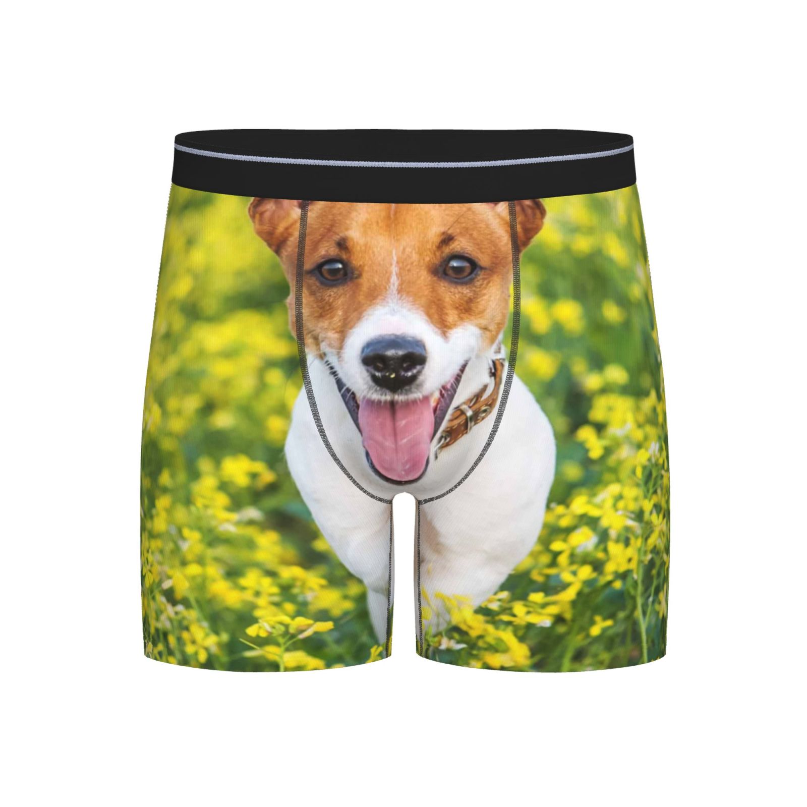 Jack Russell Flower Meadow Underwear For Men,Soft Boxer Briefs ...