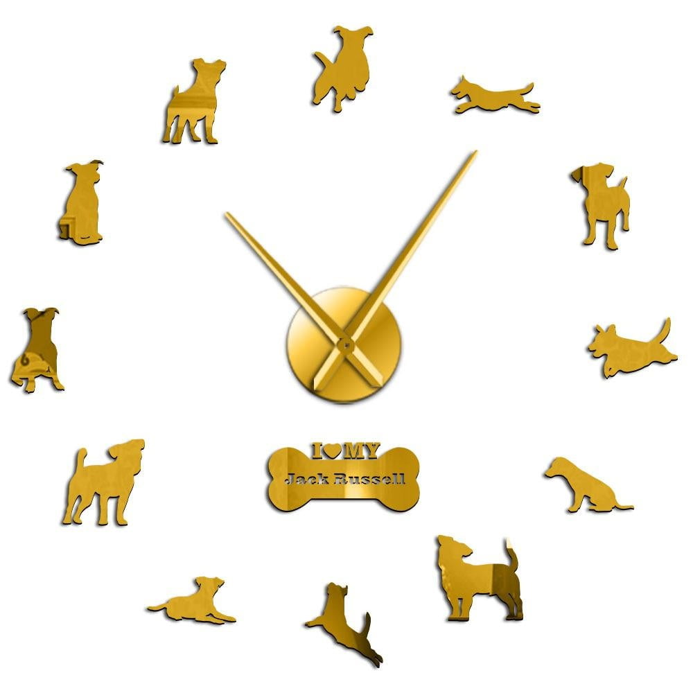 Jack Russell Terrier Dog Breed 3D Acrylic Simple DIY Wall Clocks ...