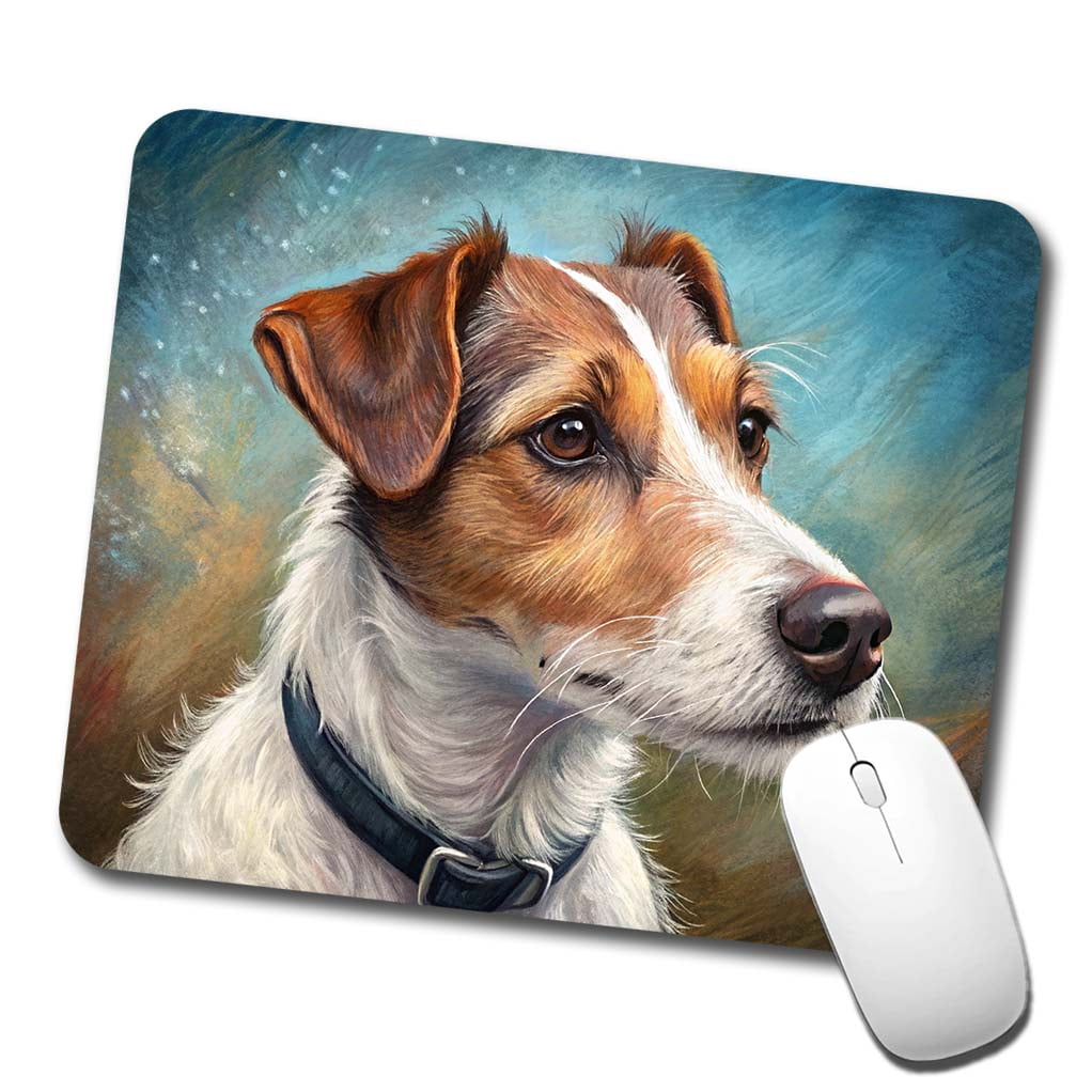 Jack Russell Terrier Dog Illustration Mouse Pad Low Profile Gaming Mat ...