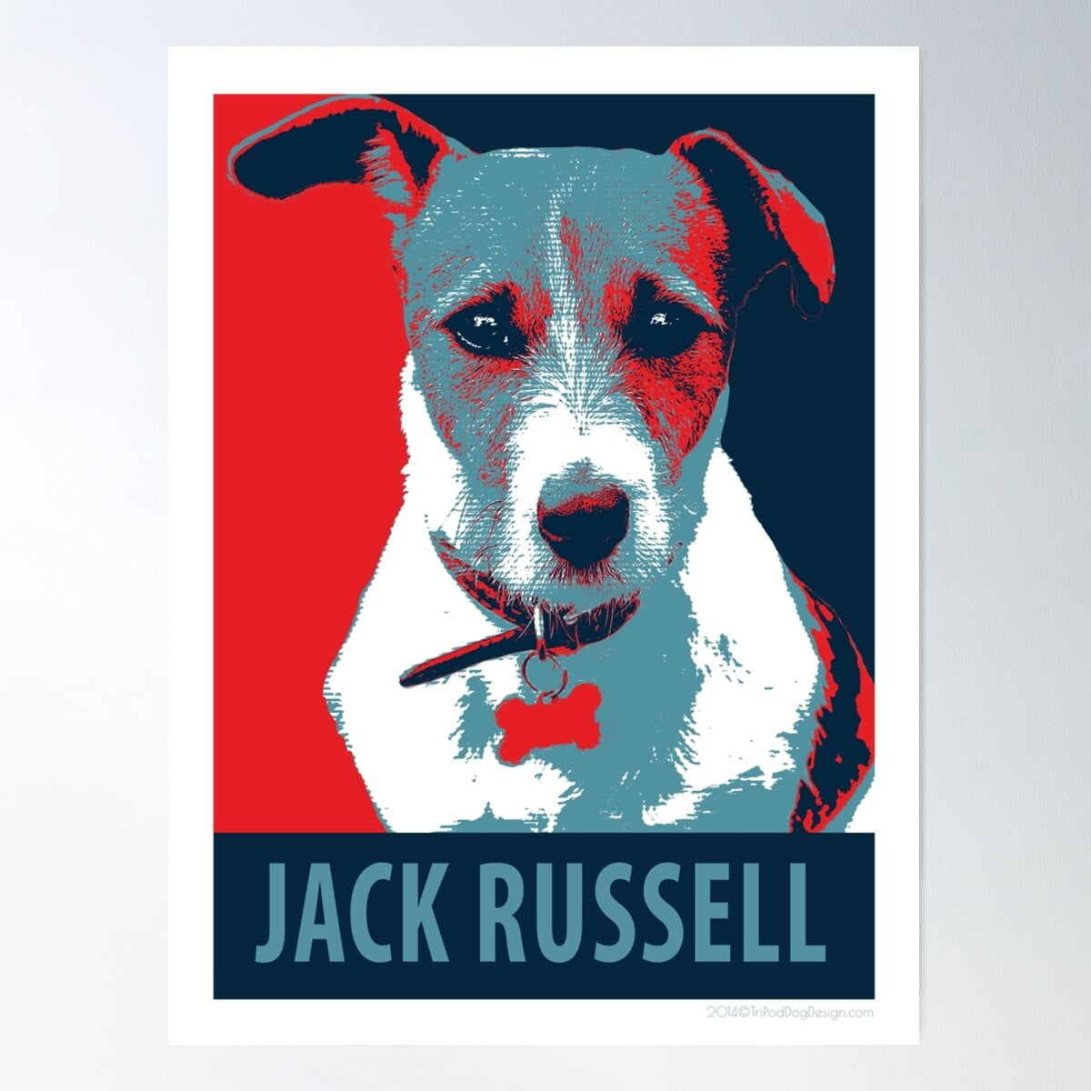 Jack Russell Terrier Dog Pop Art Political Propaganda Poster Poster ...