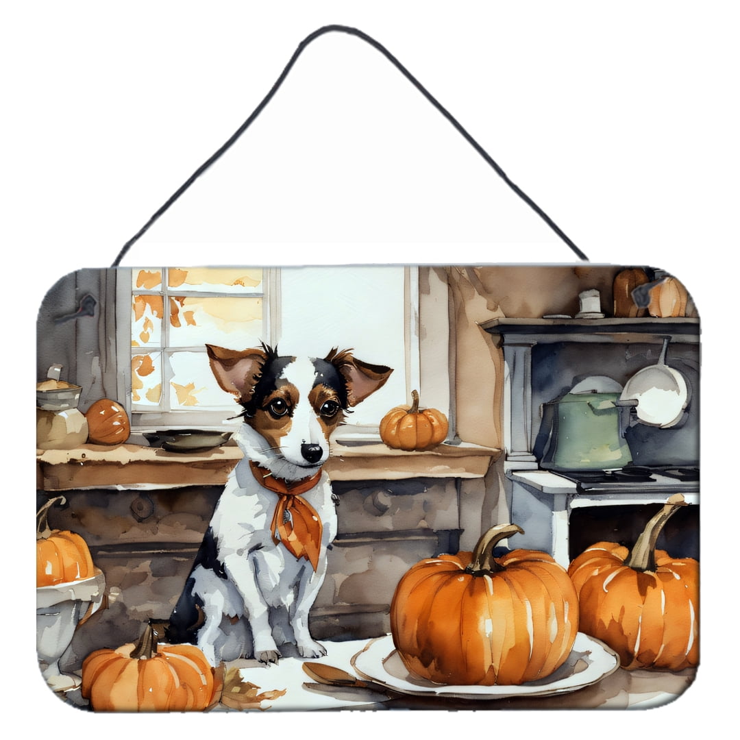 Jack Russell Terrier Fall Kitchen Pumpkins Wall or Door Hanging Prints ...