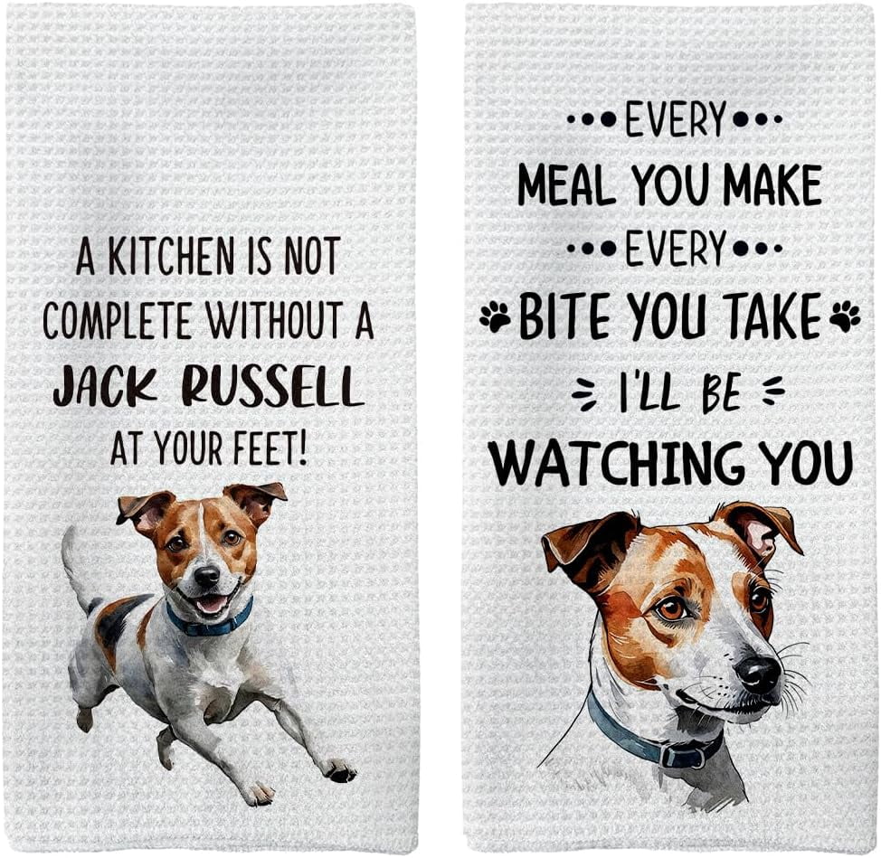 Jack Russell Terrier Kitchen Towels Set of 2, Jack Russell Terrier ...