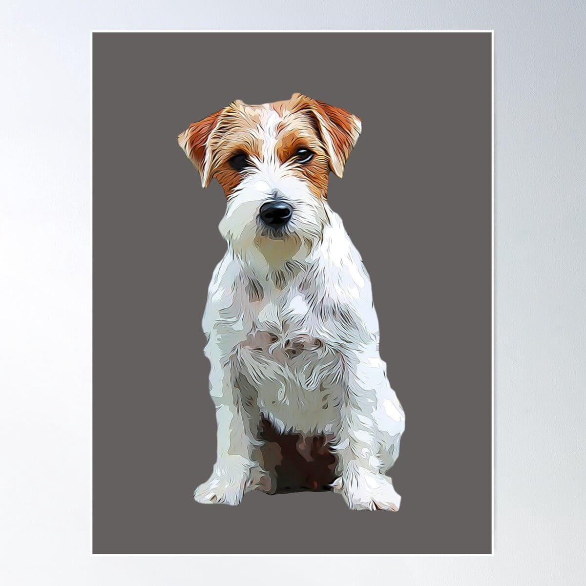Jack Russell Terrier Rough Coat Poster Wall Art, Modern Wall Decor For ...