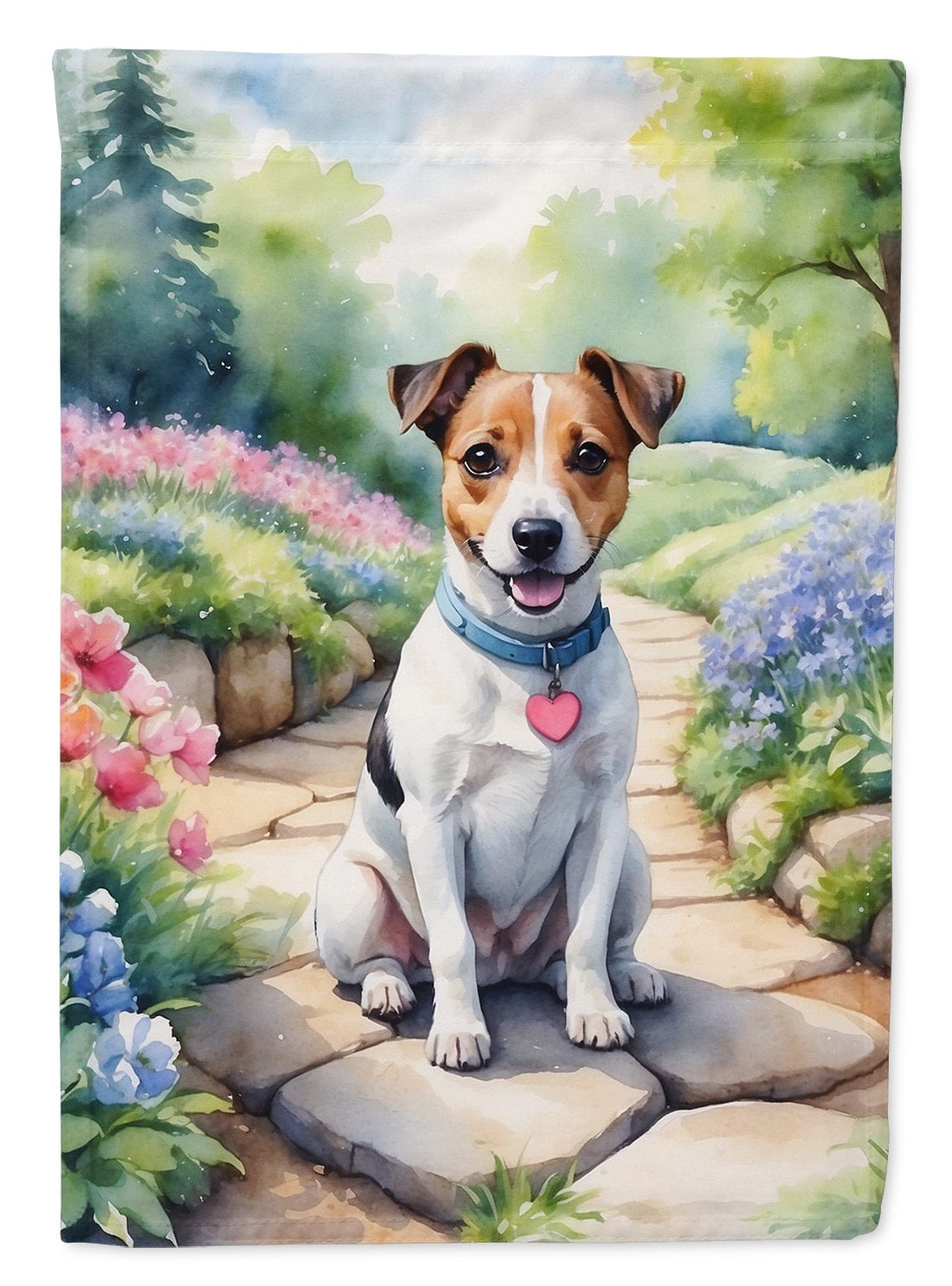 Jack Russell Terrier Spring Path House Flag 28 in x 40 in - Walmart.com