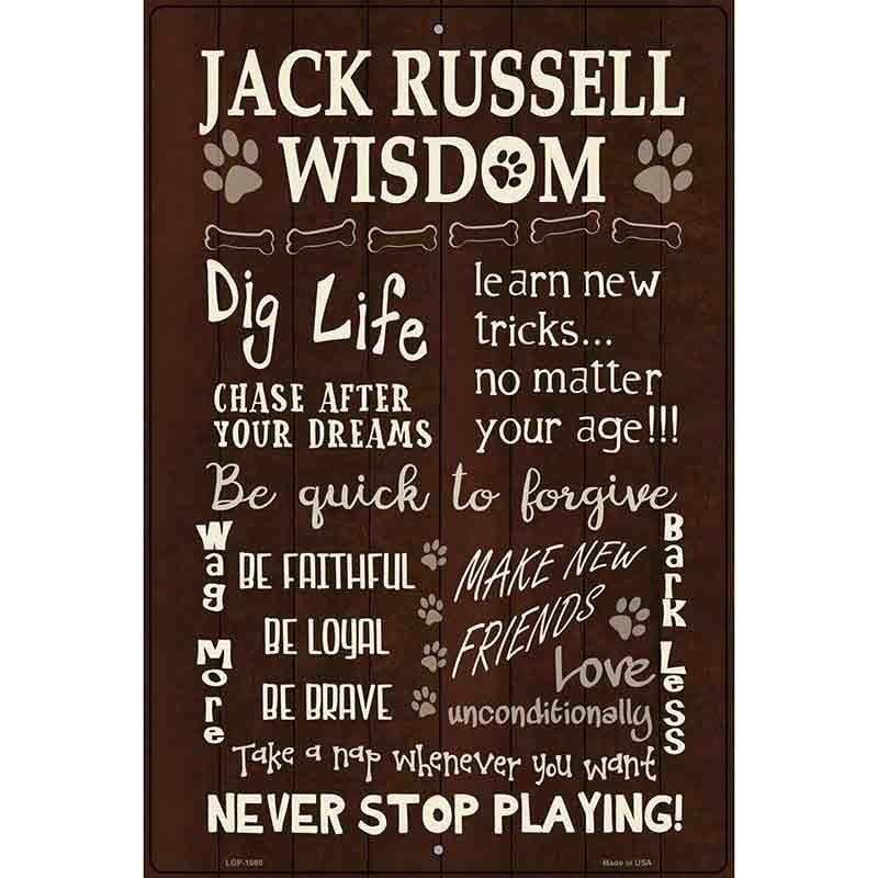 Jack Russell Wisdom Parking Sign Metal Novelty 12" x 18" Sign (LGP ...