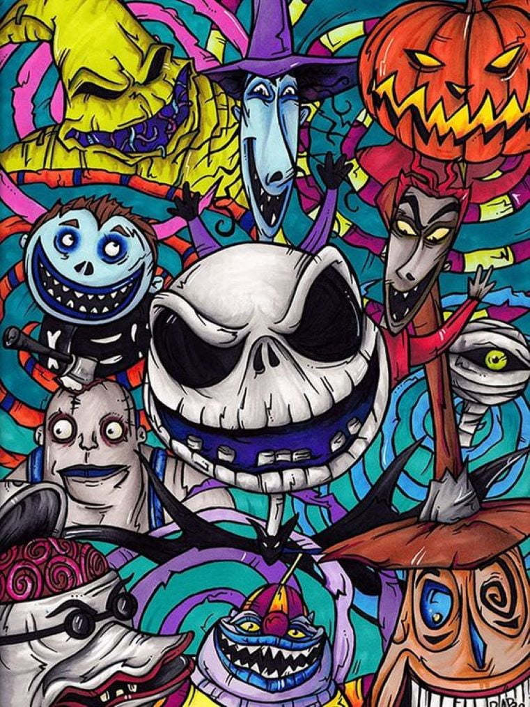 Jack and Sally Diamond Painting Kits for Adults Ghost 5D Diamond Art ...