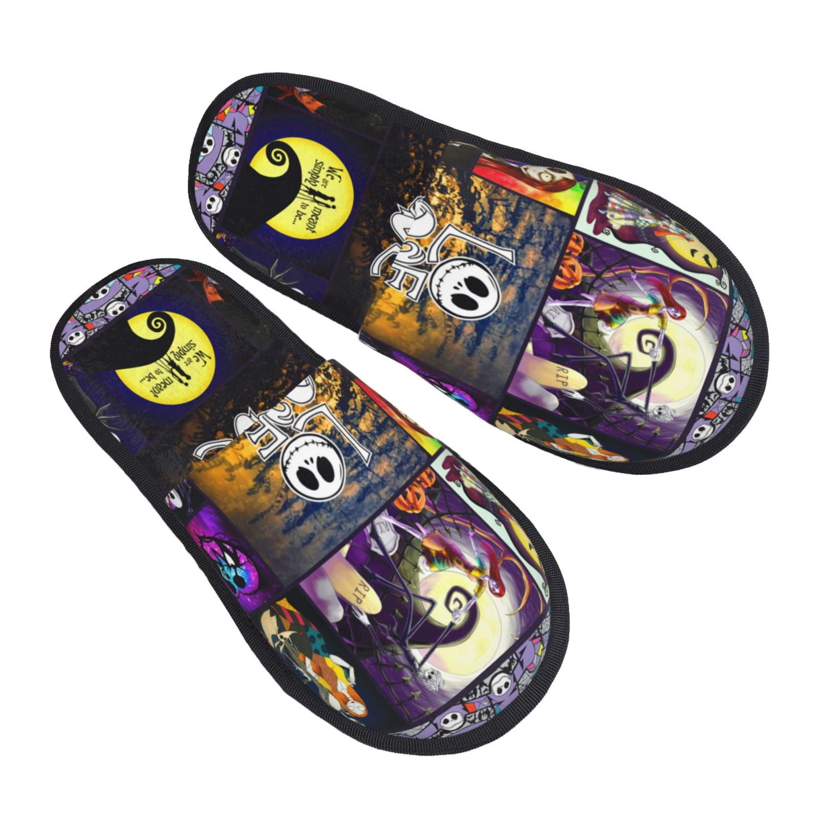Jack And Sally The NightMare Before Christmas Furry Slippers For Men ...