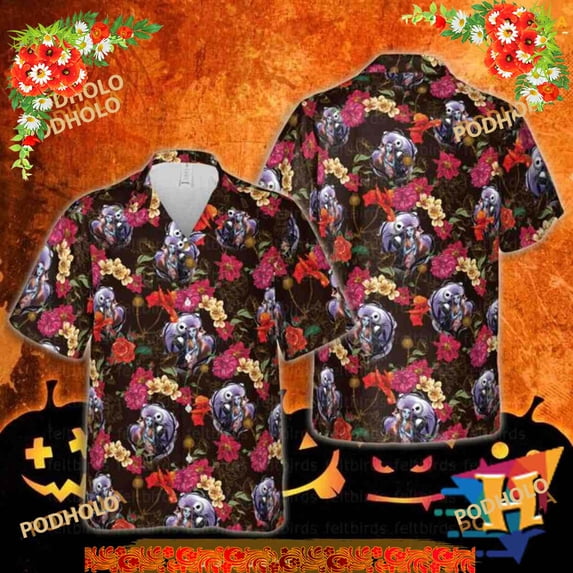 Jack Sally Nightmare Before Xmas Aloha Shirt, Santa Hawaiian Shirt ...