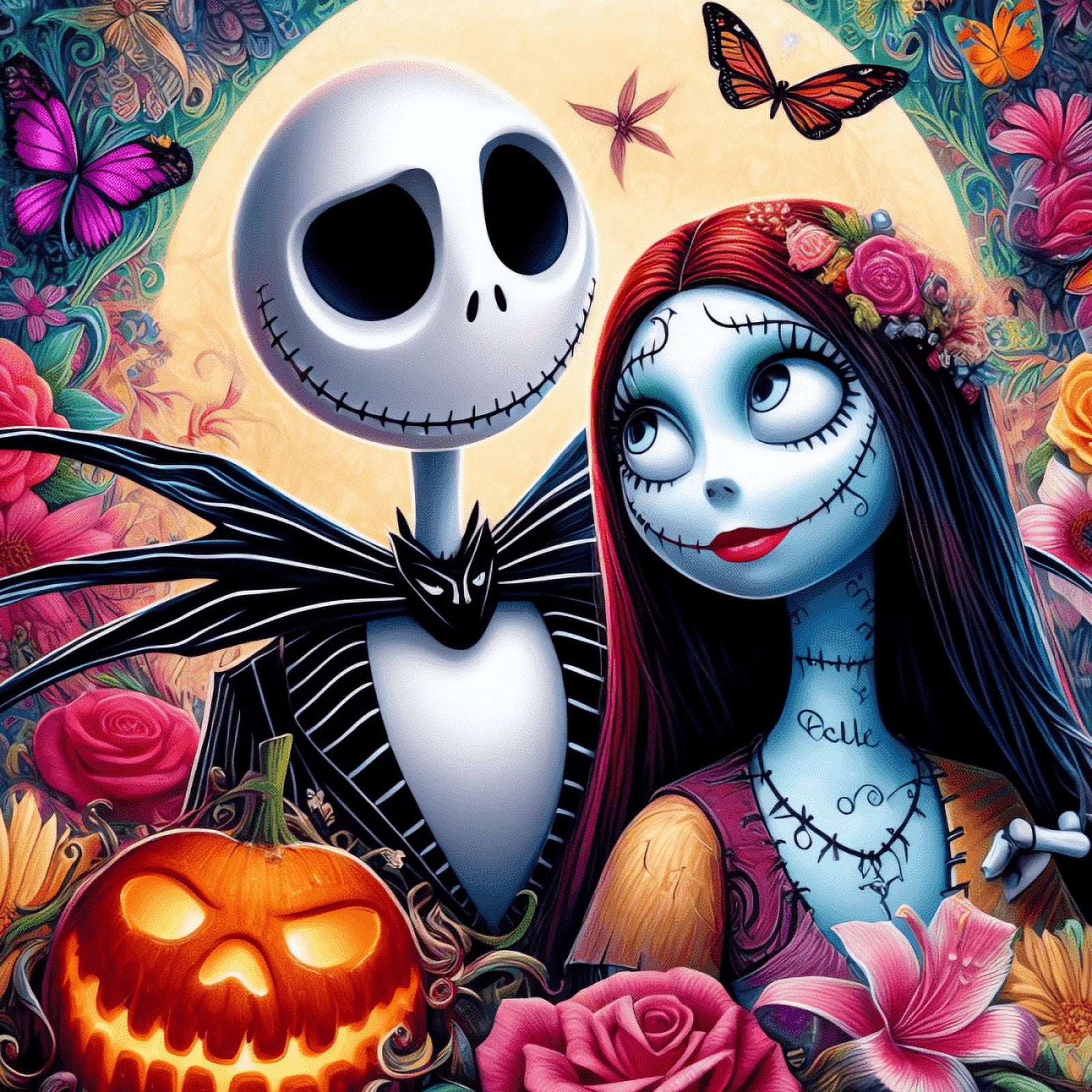 Jack Sally The Nightmare Before Christmas Skull DIY 5D Diamond Digital ...