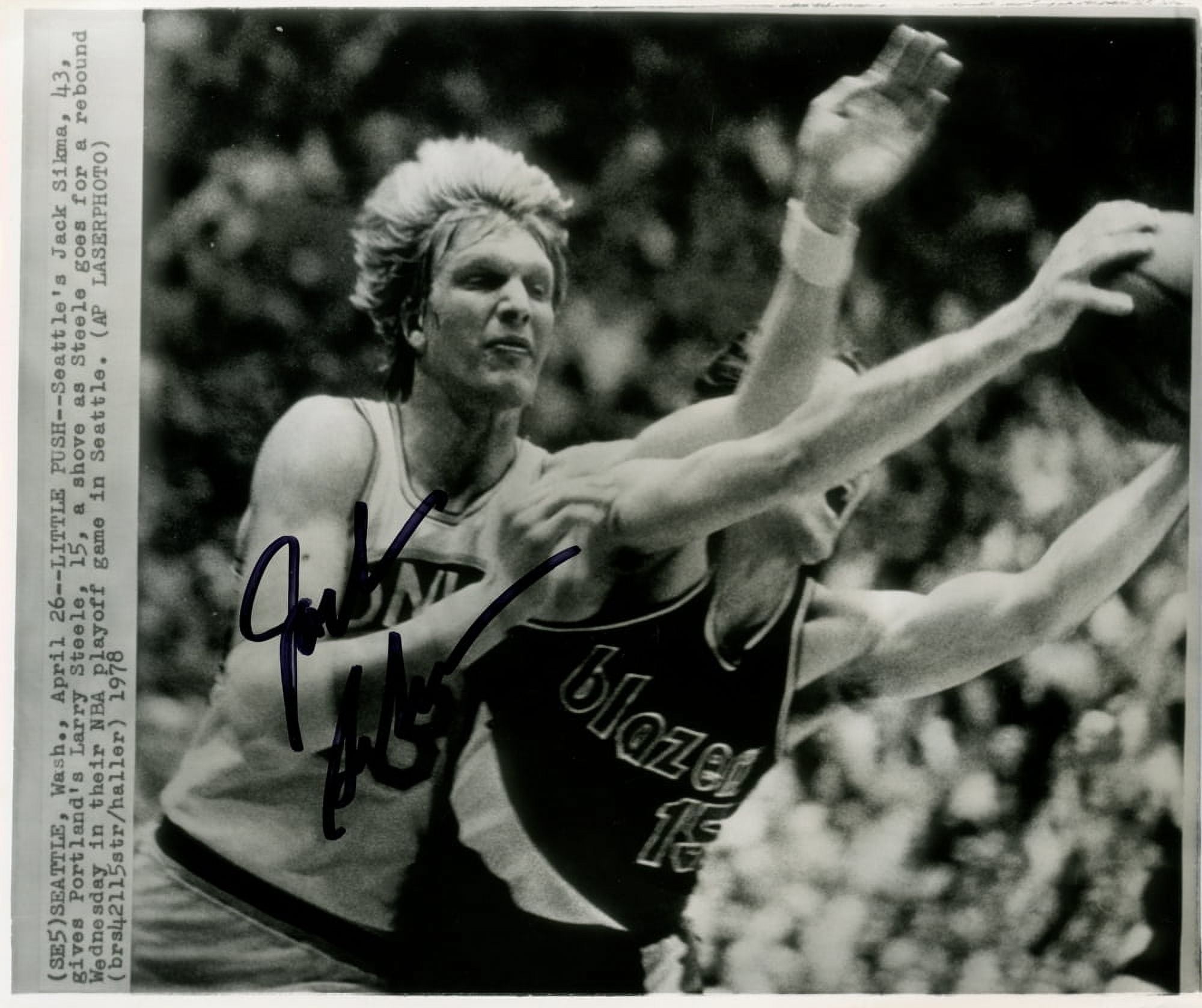 Jack Sikma Autographed 7.5x9 Wire Photo Seattle Supersonics MCS Holo ...
