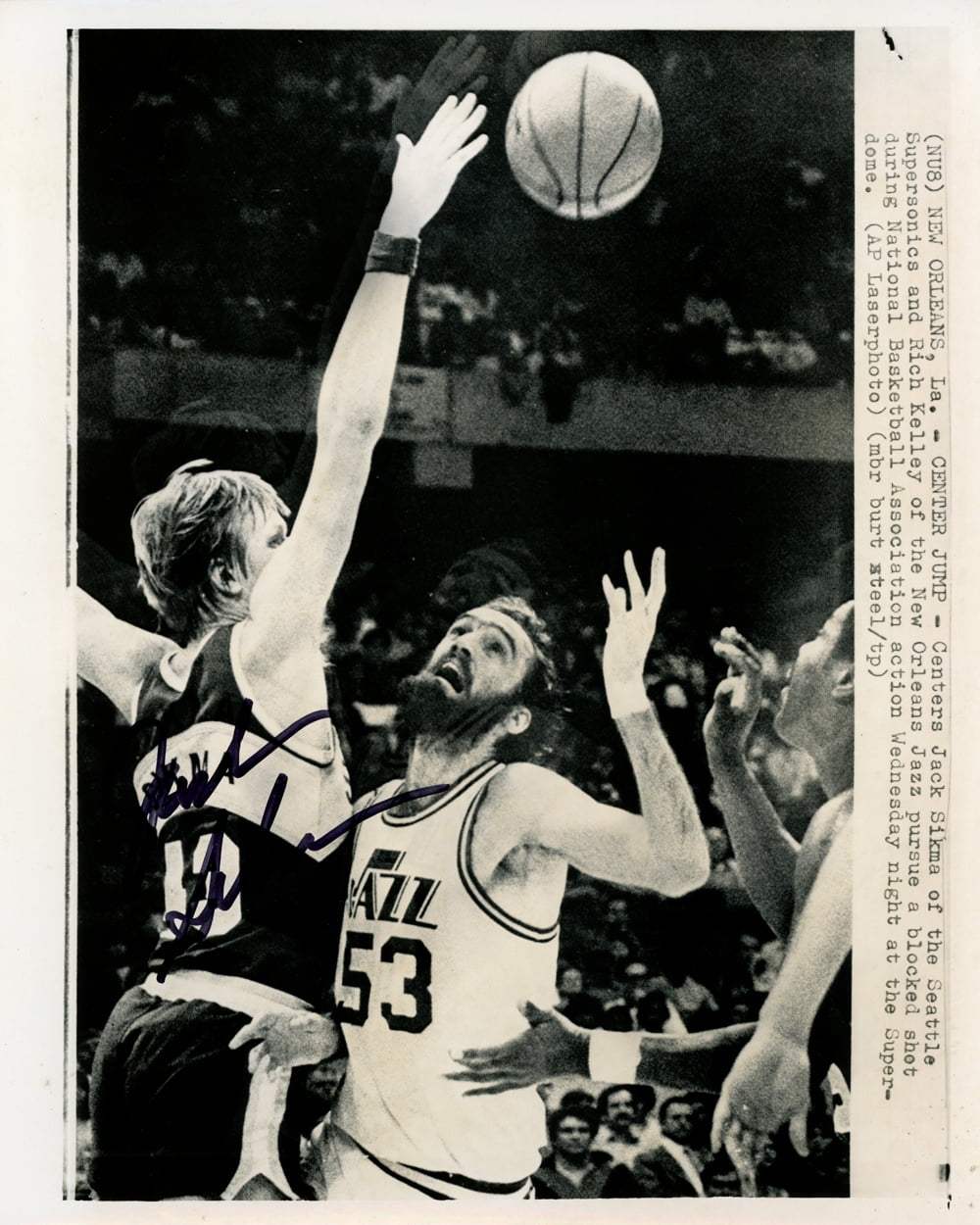 Jack Sikma Autographed 8x10 Wire Photo Seattle Supersonics MCS Holo ...