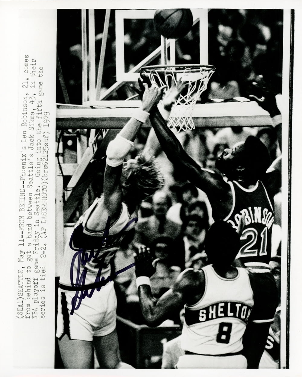Jack Sikma Autographed 8x10 Wire Photo Seattle Supersonics MCS Holo ...