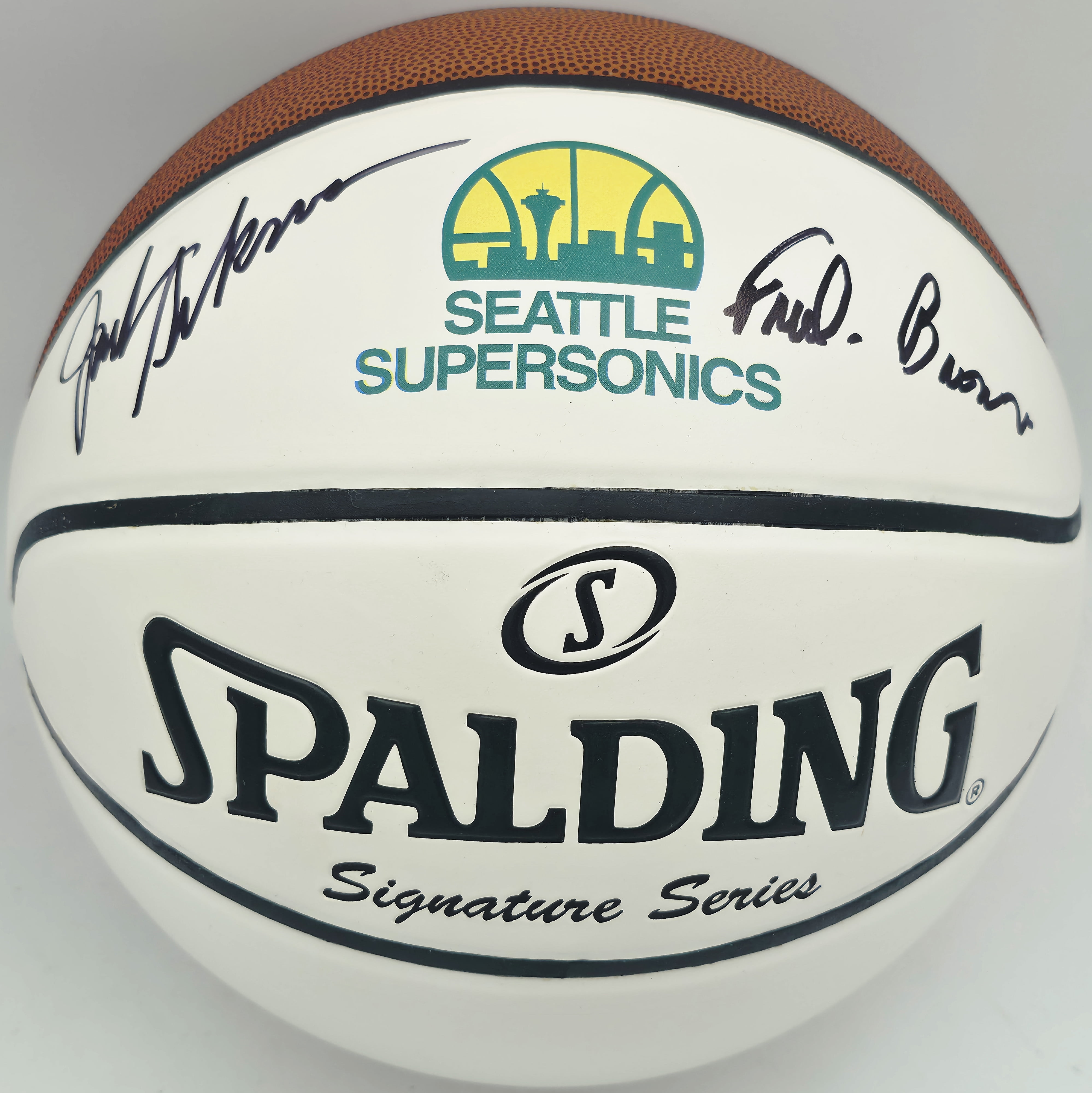 Jack Sikma & Fred Brown Autographed Spalding Signature Series ...