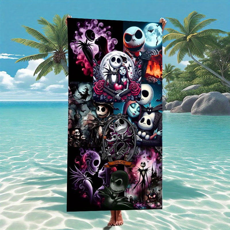 Jack Skellington Beach Towel -, Sally & Bats - Rectangular Swim Towel ...