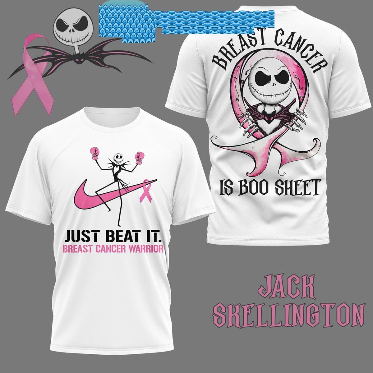 Jack Skellington Breast Cancer Warrior Breast Cancer Is Boo Sheet ...