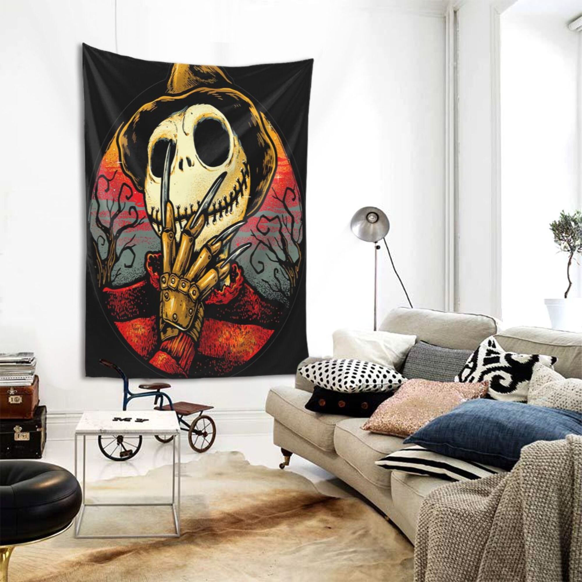 Jack Skellington Cartoon Tapestry Large Wall Art Tapestries Background ...