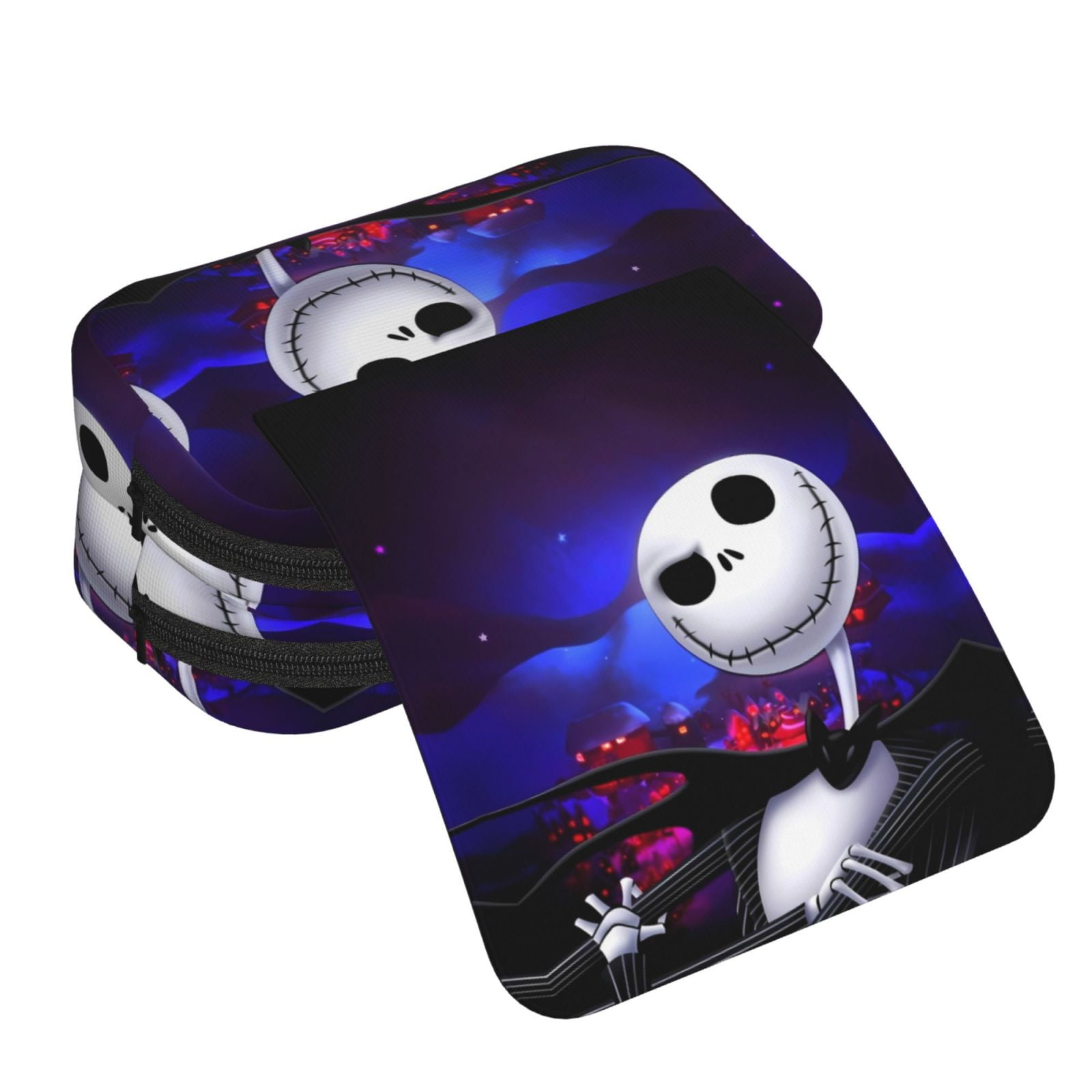Jack-Skellington Double Foldable Pencil Case, Double Zipper Large ...