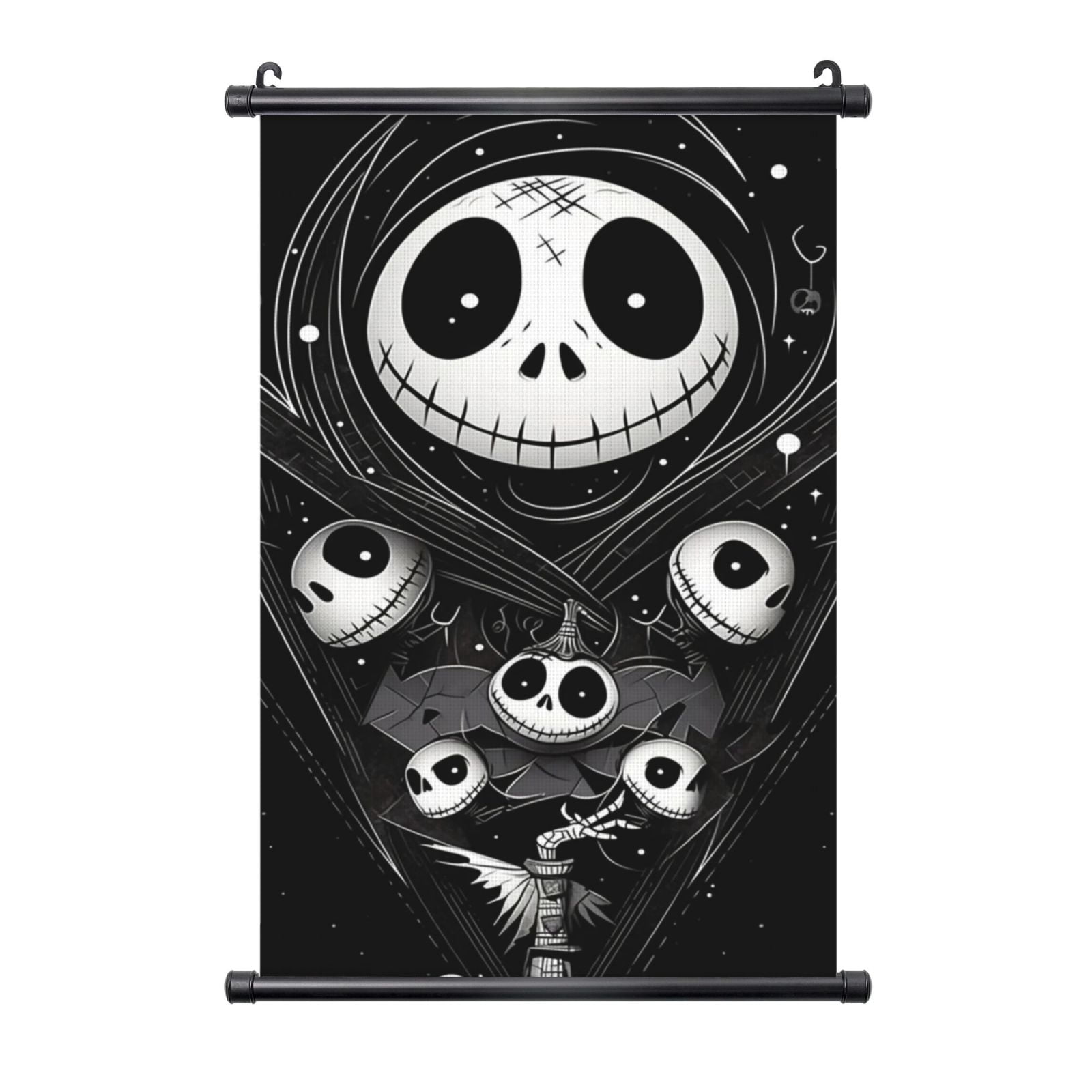 Jack Skellington Hanging Poster, Black Plastic Shaft Wall Hanging ...