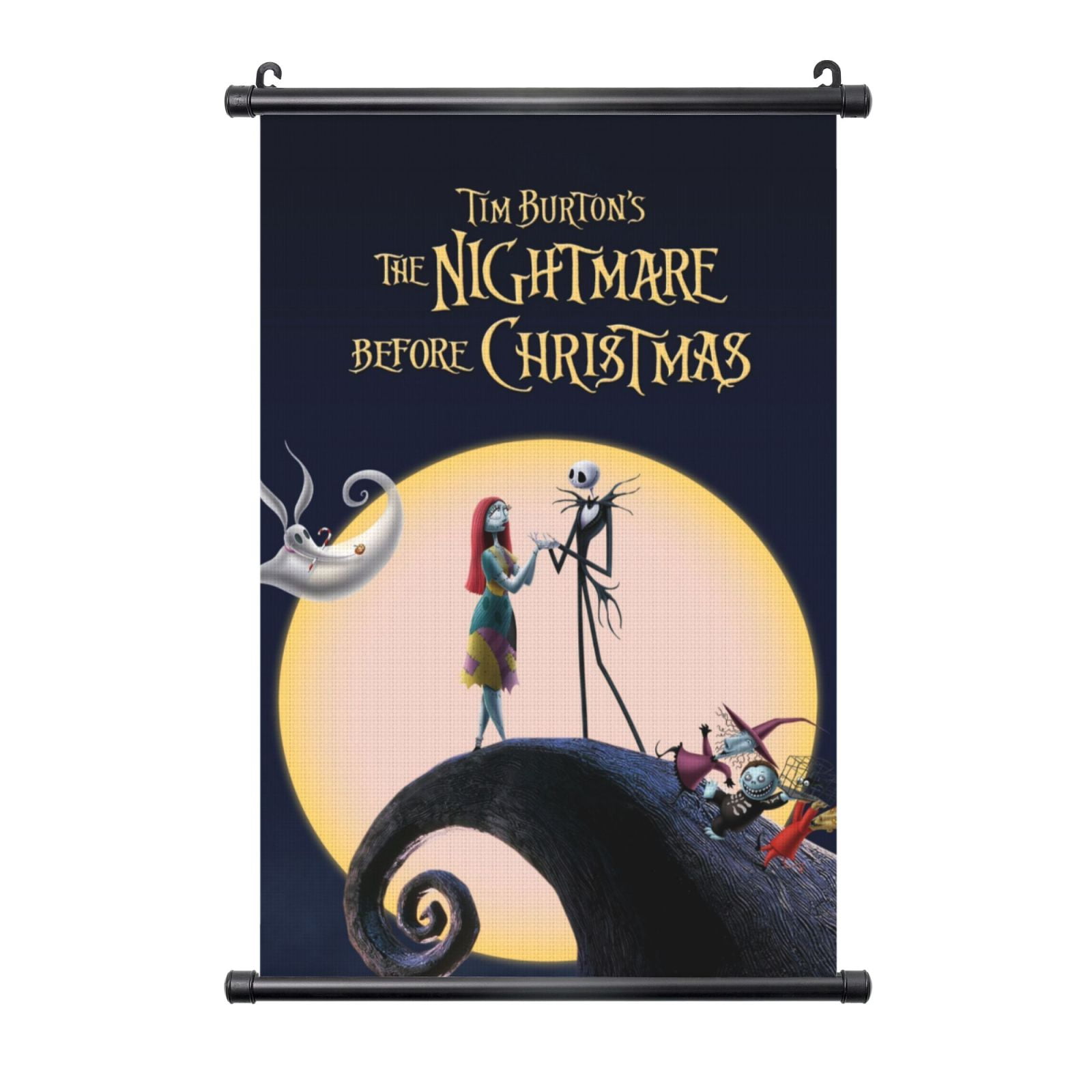 Jack Skellington Hanging Poster, Black Plastic Shaft Wall Hanging ...