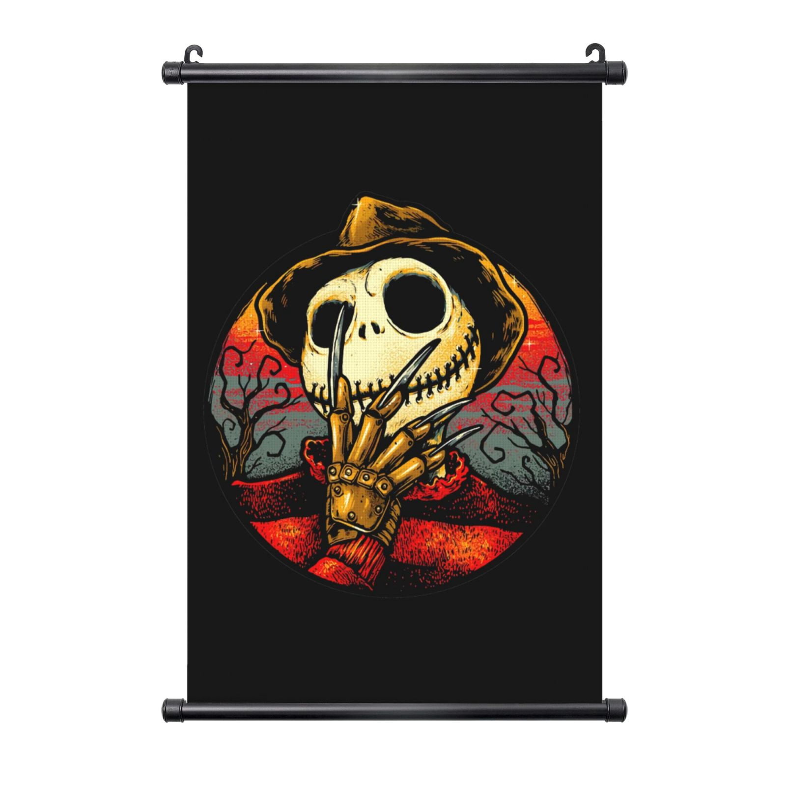 Jack Skellington Hanging Poster, Black Plastic Shaft Wall Hanging ...