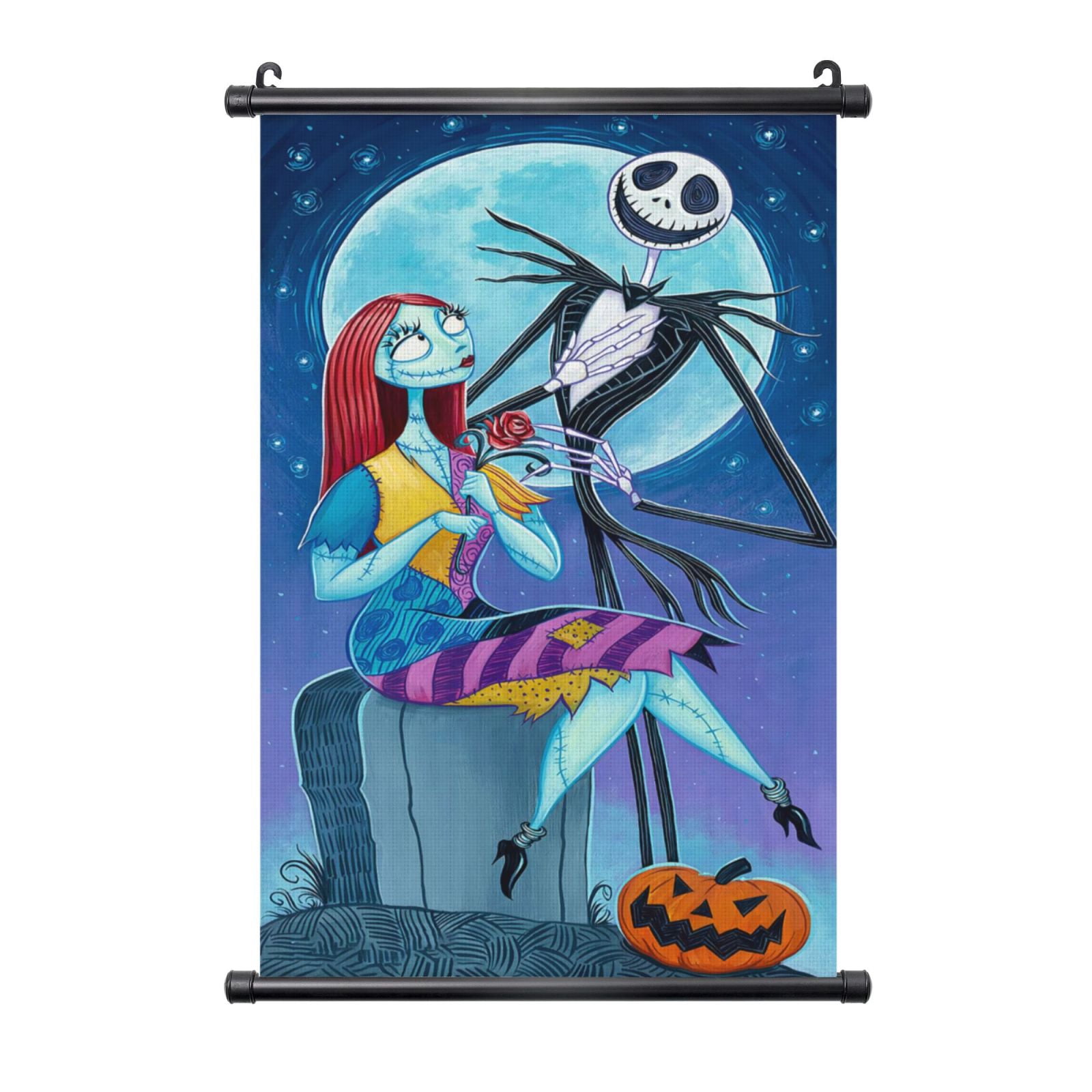 Jack Skellington Hanging Poster, Black Plastic Shaft Wall Hanging ...