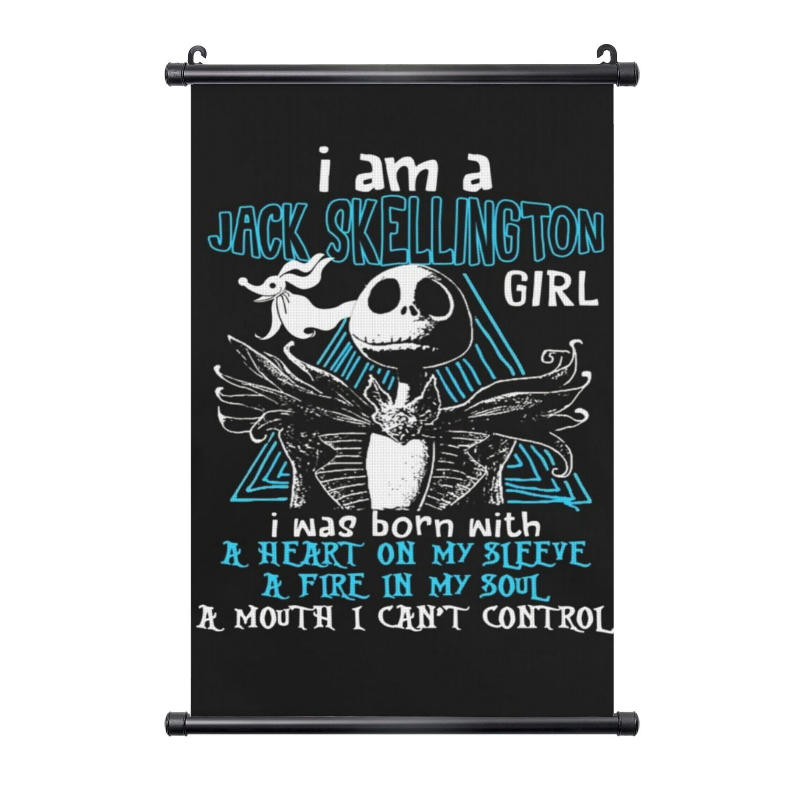 Jack Skellington Hanging Poster, Black Plastic Shaft Wall Hanging ...