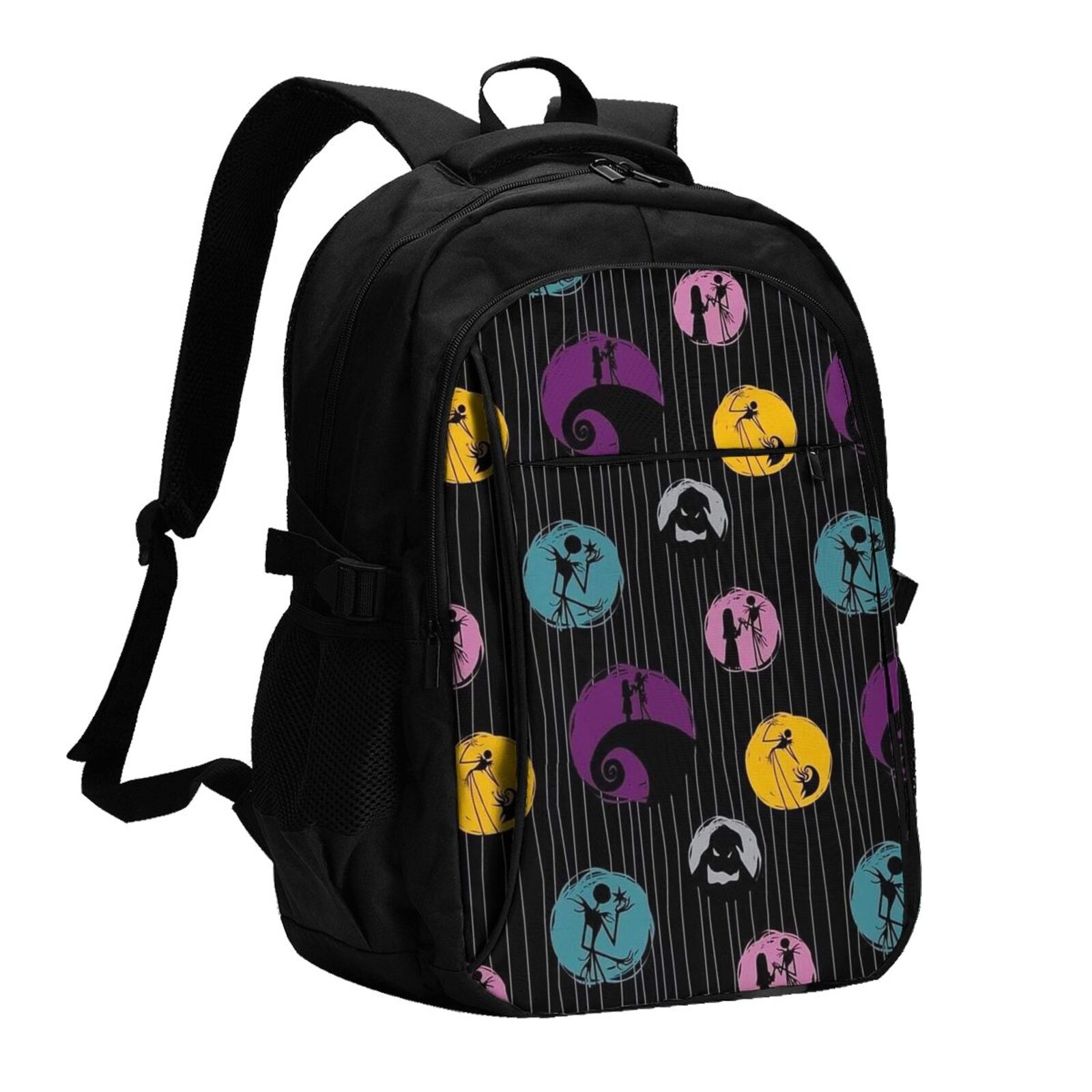 Jack-Skellington Laptop Backpack College Durable Travel Backpack 18 ...