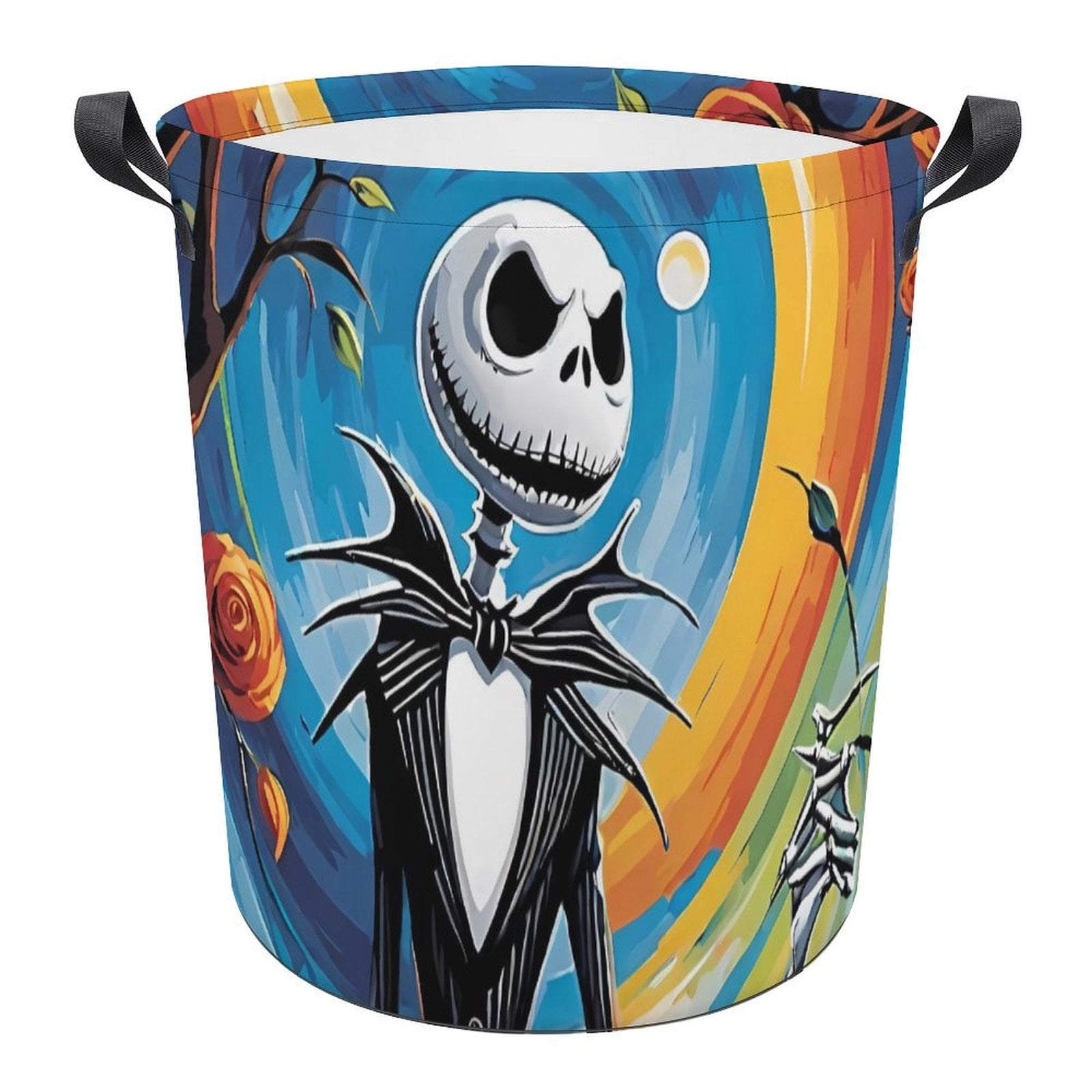 Jack-Skellington Laundry Hamper, Round Collapsible Hamper Laundry ...