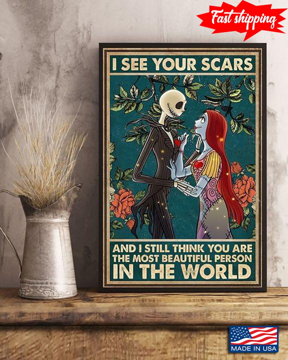 Jack Skellington & Sally In Rose Garden I See Your Scars And I Still ...