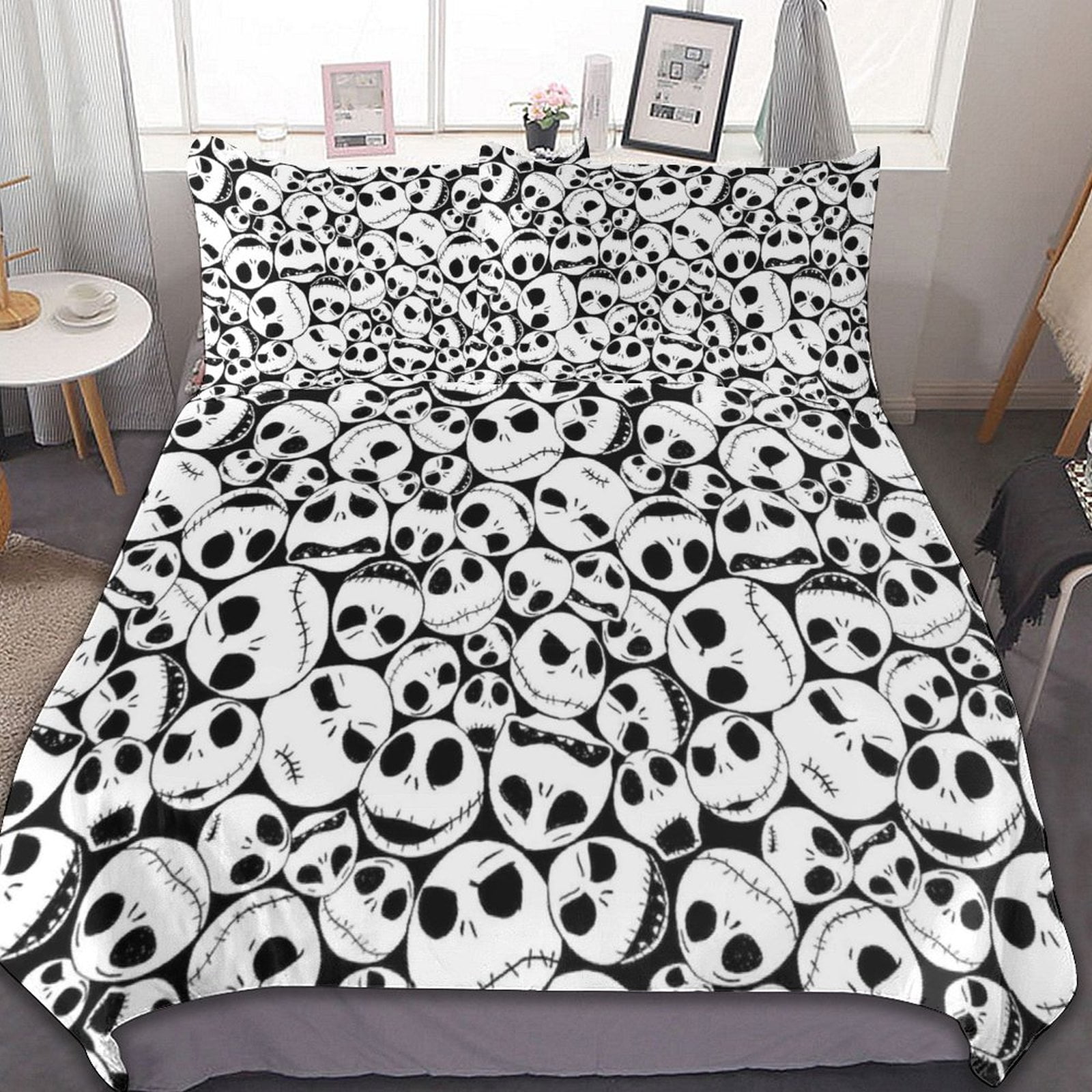 Jack Skellington Skull 3 Piece Bedding Sets Decor Comforter Sets With ...