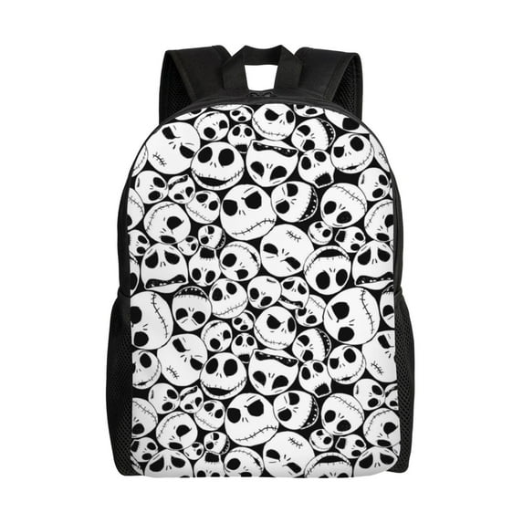 Jack Skellington Skull Backpack Laptop School Bag Student Satchel ...