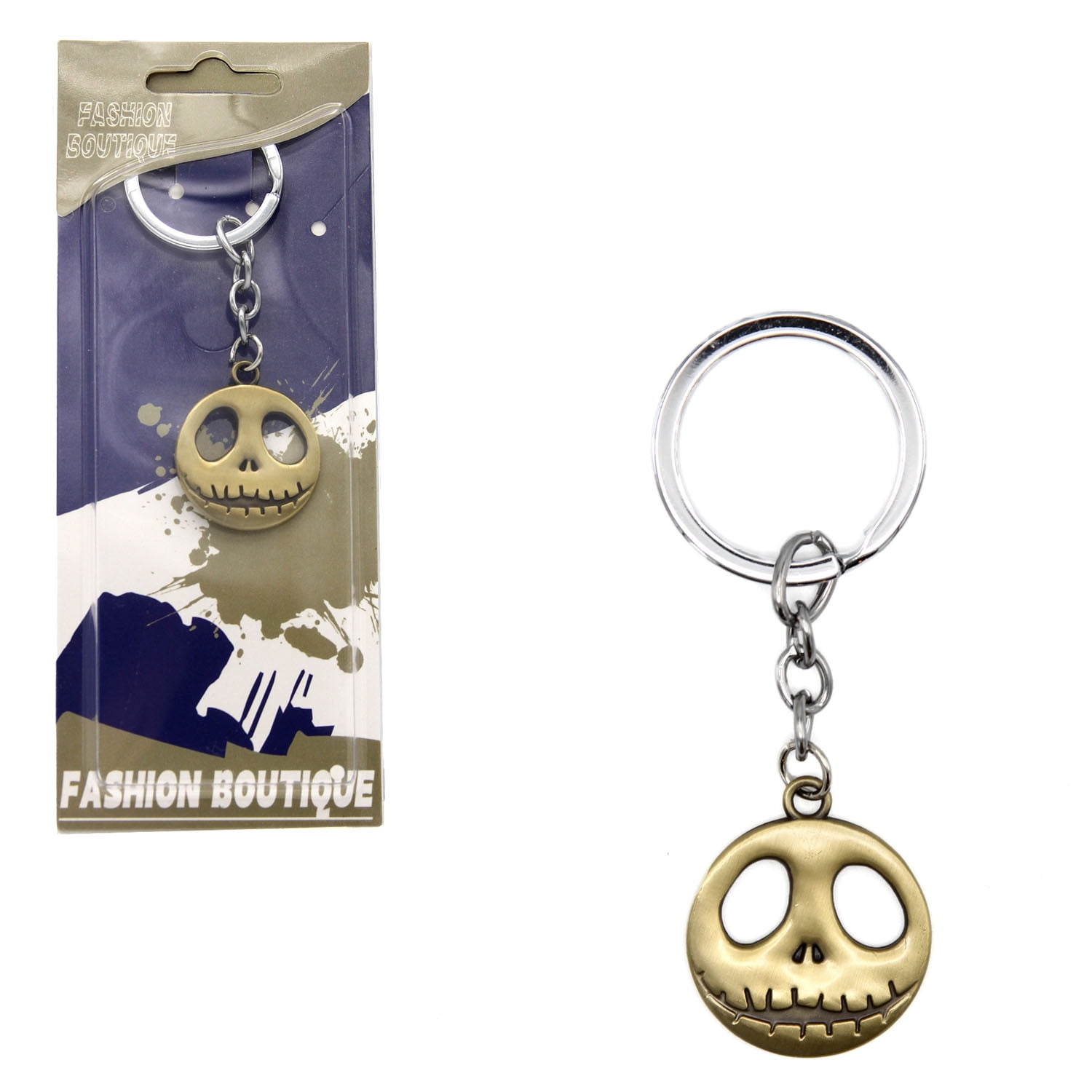 Jack Skellington Skull - Nightmare Before Christmas 1" Keychain Pendant ...