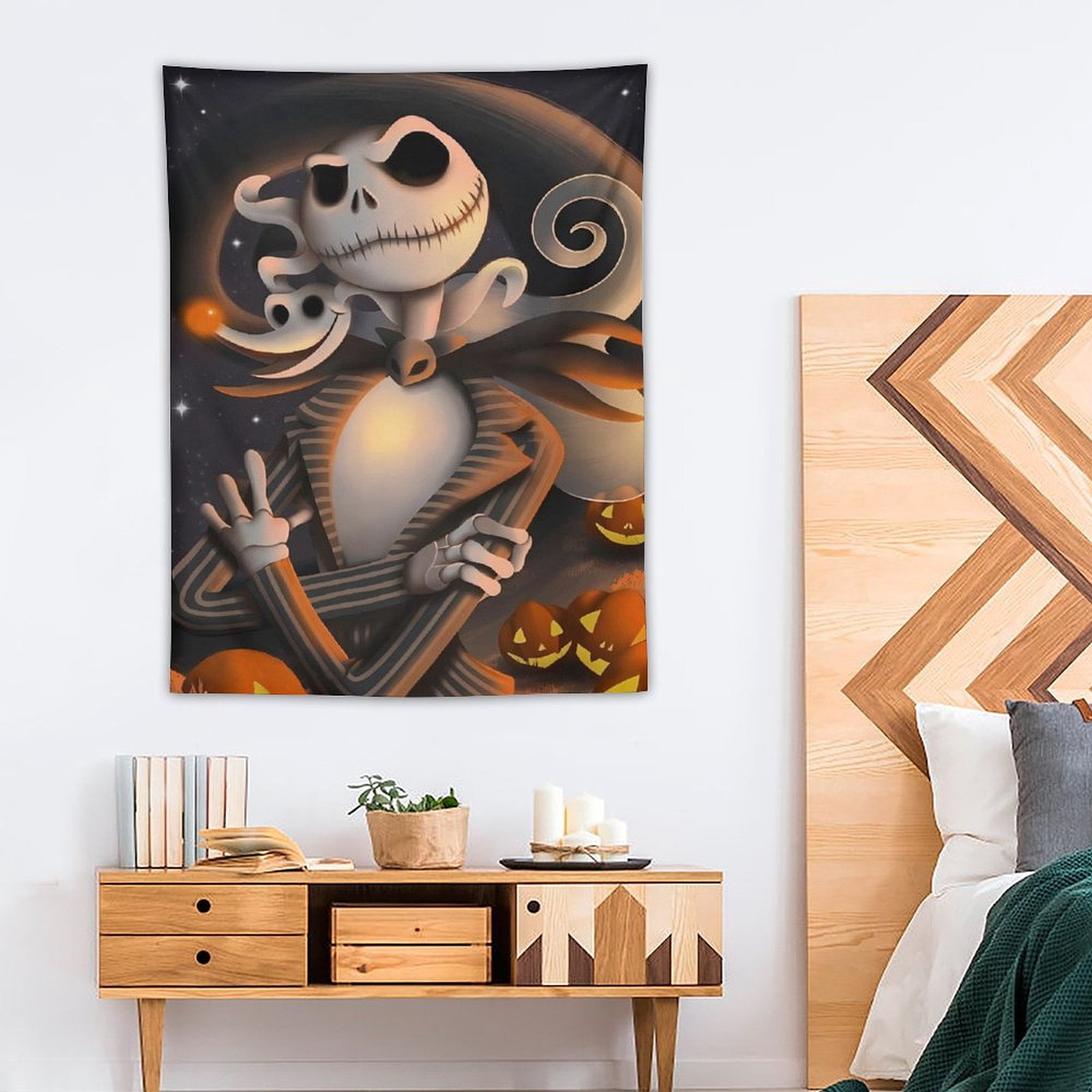 Jack Skellington Tapestry Bedroom Indie Vertical Tapestry Wall Hanging ...