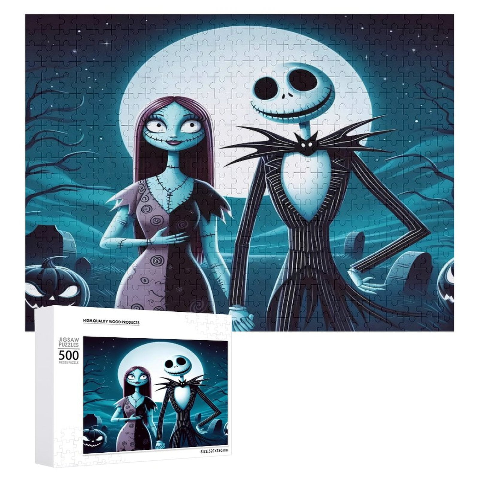 Jack Skellington Wooden Picture Puzzle-Eco-Friendly Wood, Educational ...