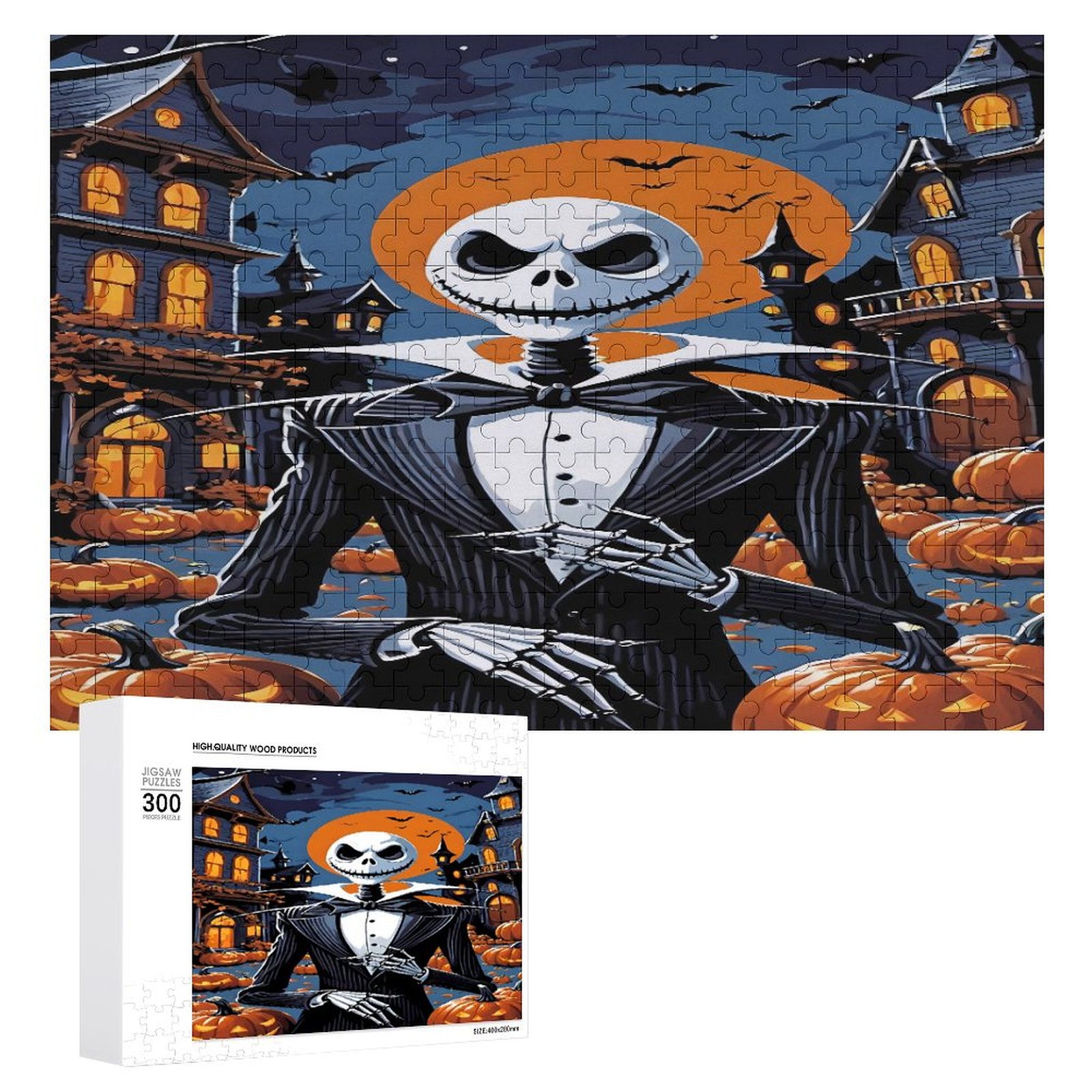 Jack Skellington Wooden Picture Puzzle-Eco-Friendly Wood, Educational ...