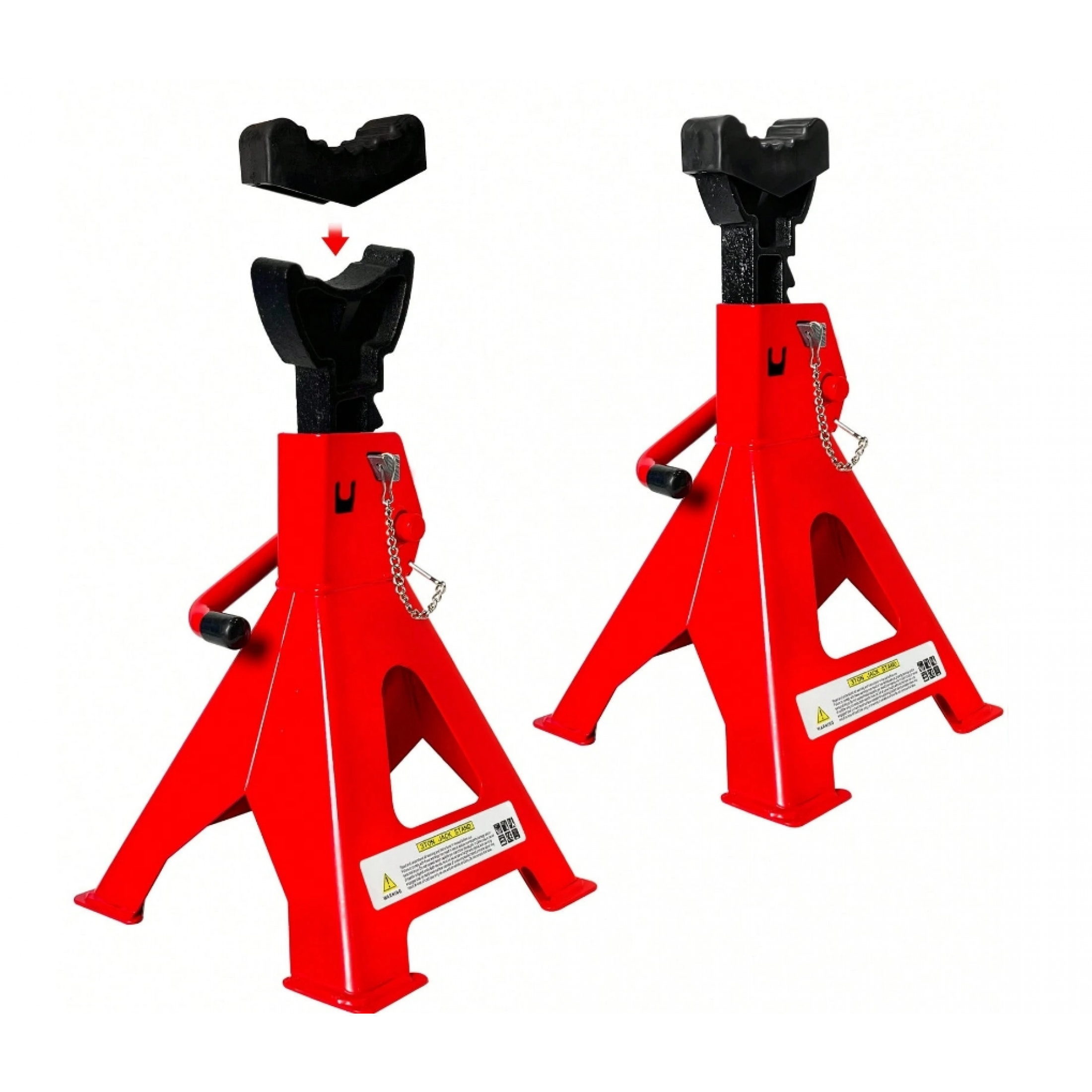 Jack Stands 3 Ton (6,600 LBs), 11.22"-16.54" Adjustable With Double Pin Locking For Reinforced ...