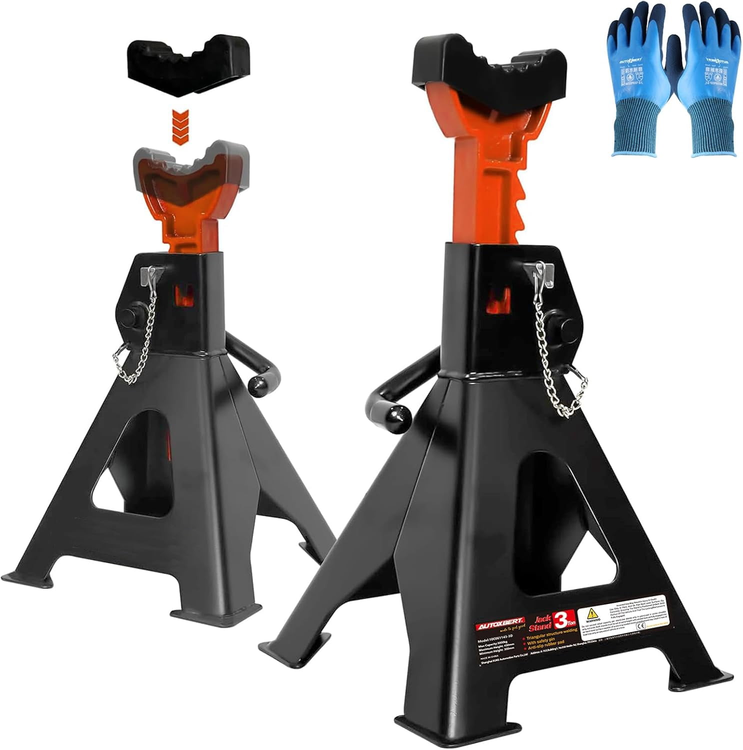 Jack Stands 3 Ton with Double Locking Large Foot Base, 6600 lb Capacity ...